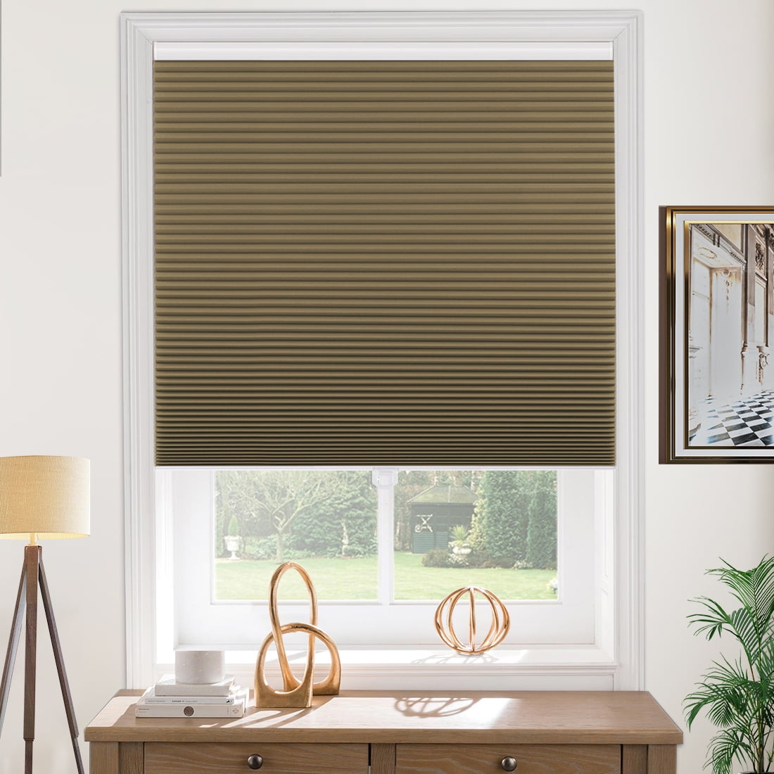 Keego Cordless Blackout Cellular Shades for Windows Bottom up Pleated ...