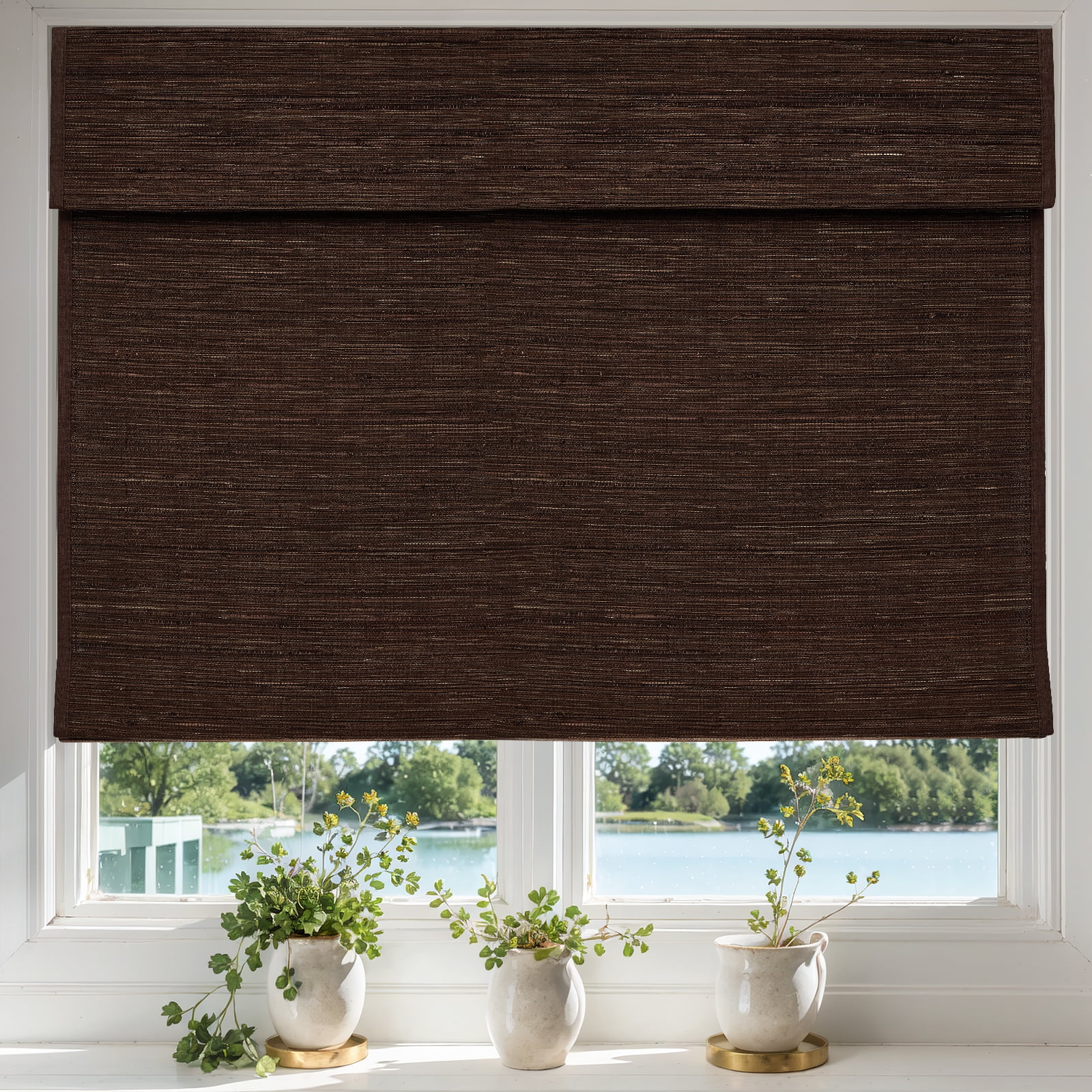 Keego Cordless Custom Roman Shades for Windows Natural Fabric Roman ...