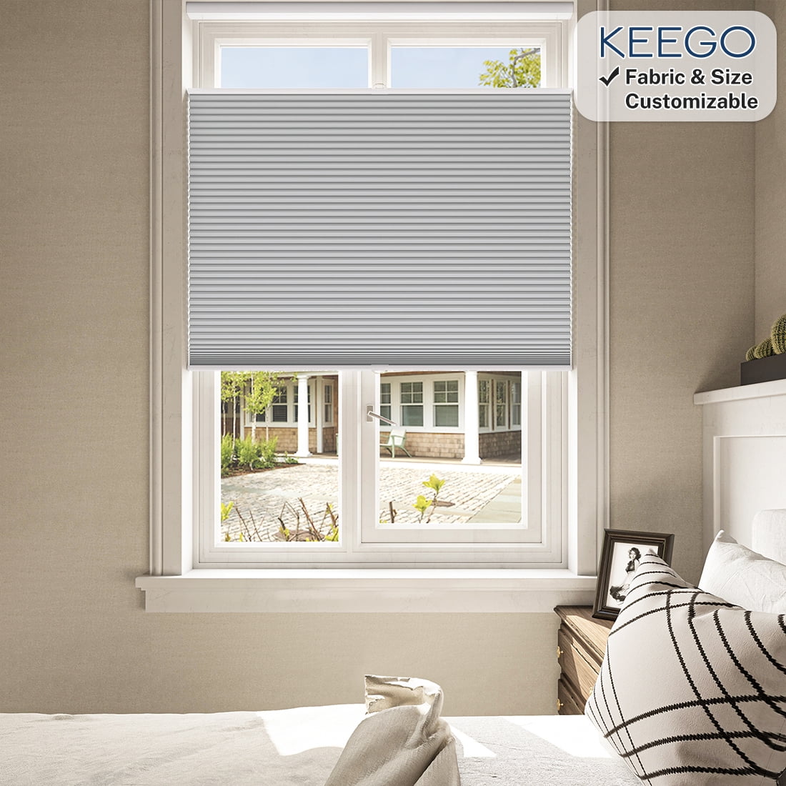 Keego Cordless Top Down Bottom Up Shades Free Moving Cellular Window ...