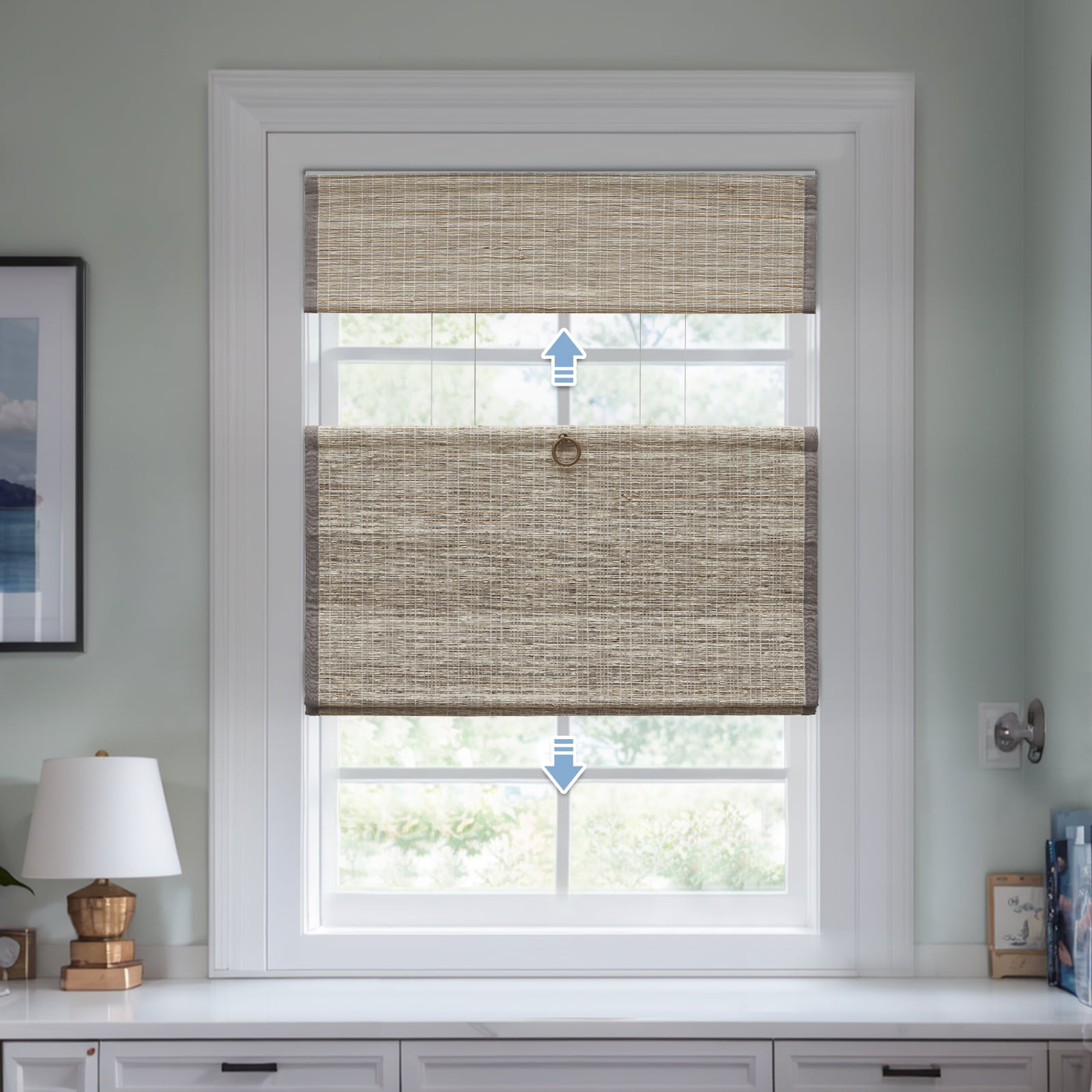 Keego Top Down Bottom Up Roman Shades for Windows Cordless Natural ...