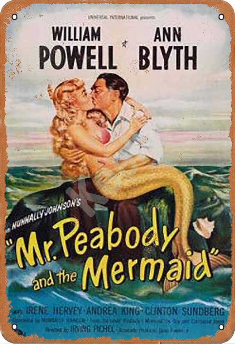 Keely Mr. Peabody and The Mermaid Metal Vintage Aluminum Sign Wall ...