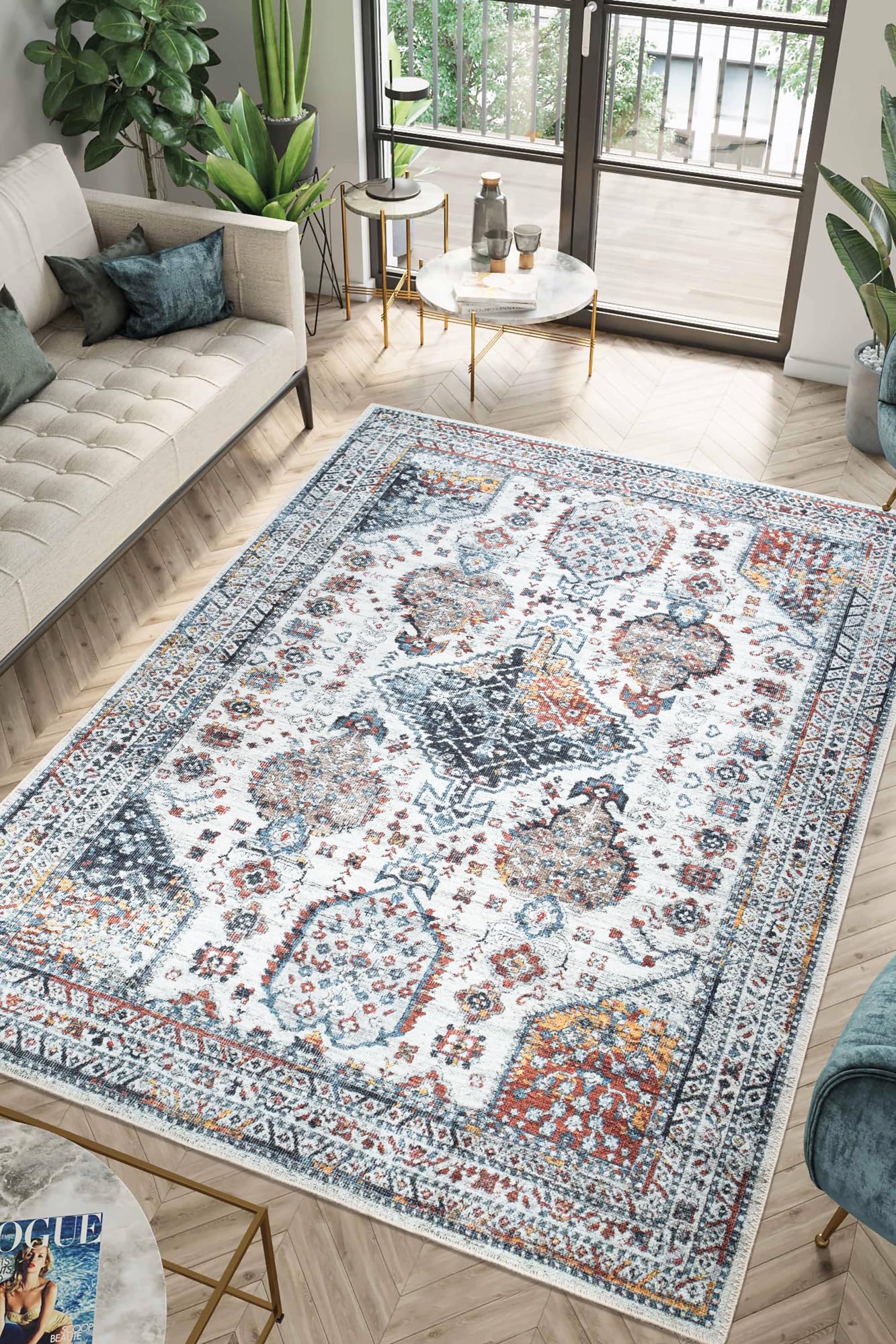 Keen Home Design Machine Washable Area Rugs with Non-slip Backing ...