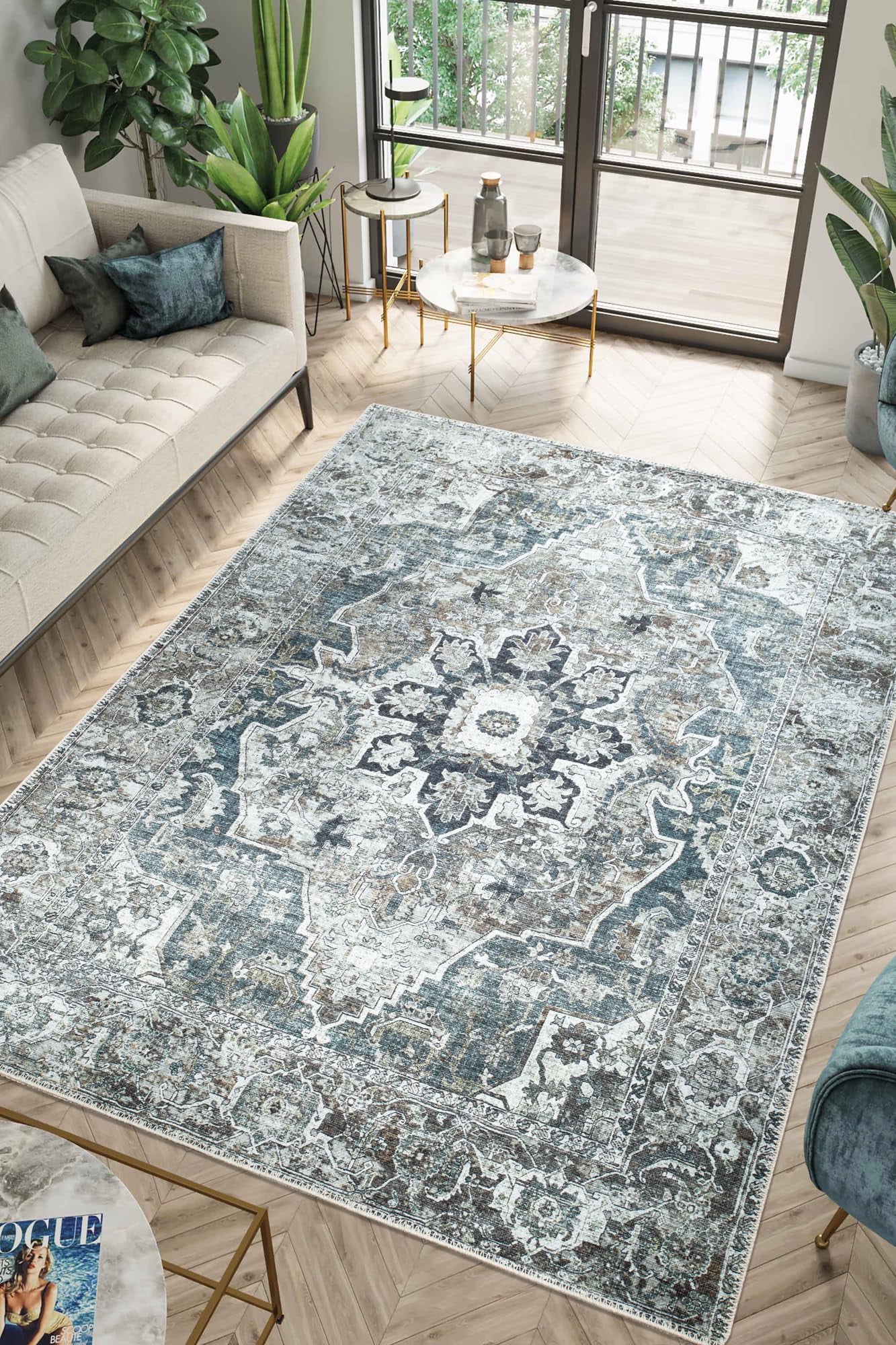 Keen Home Design Machine Washable Area Rugs with Non-slip Backing ...