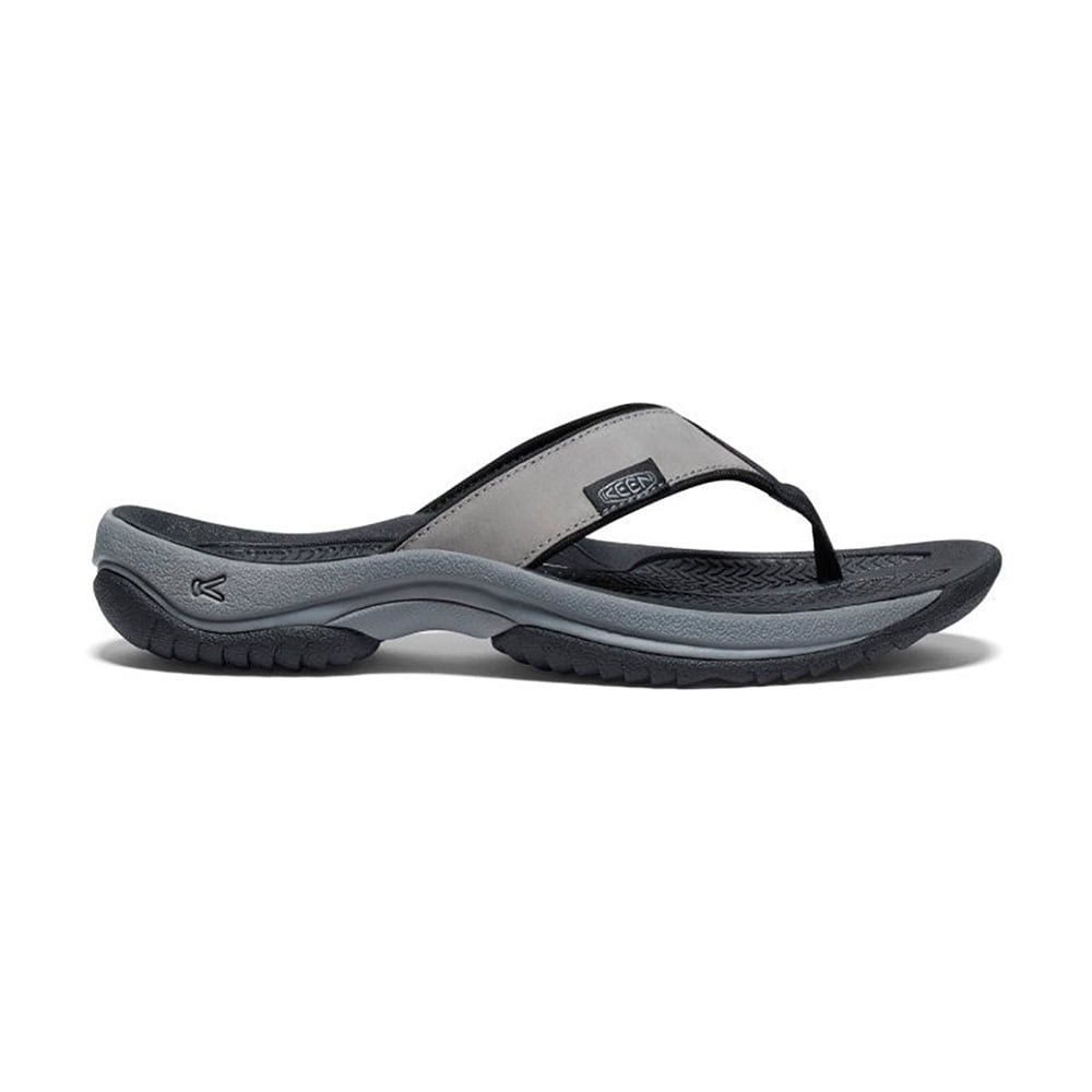 Keen Men's Kona Leather Flip-Flop, Steel Grey/Black, Size 90 - Walmart.com