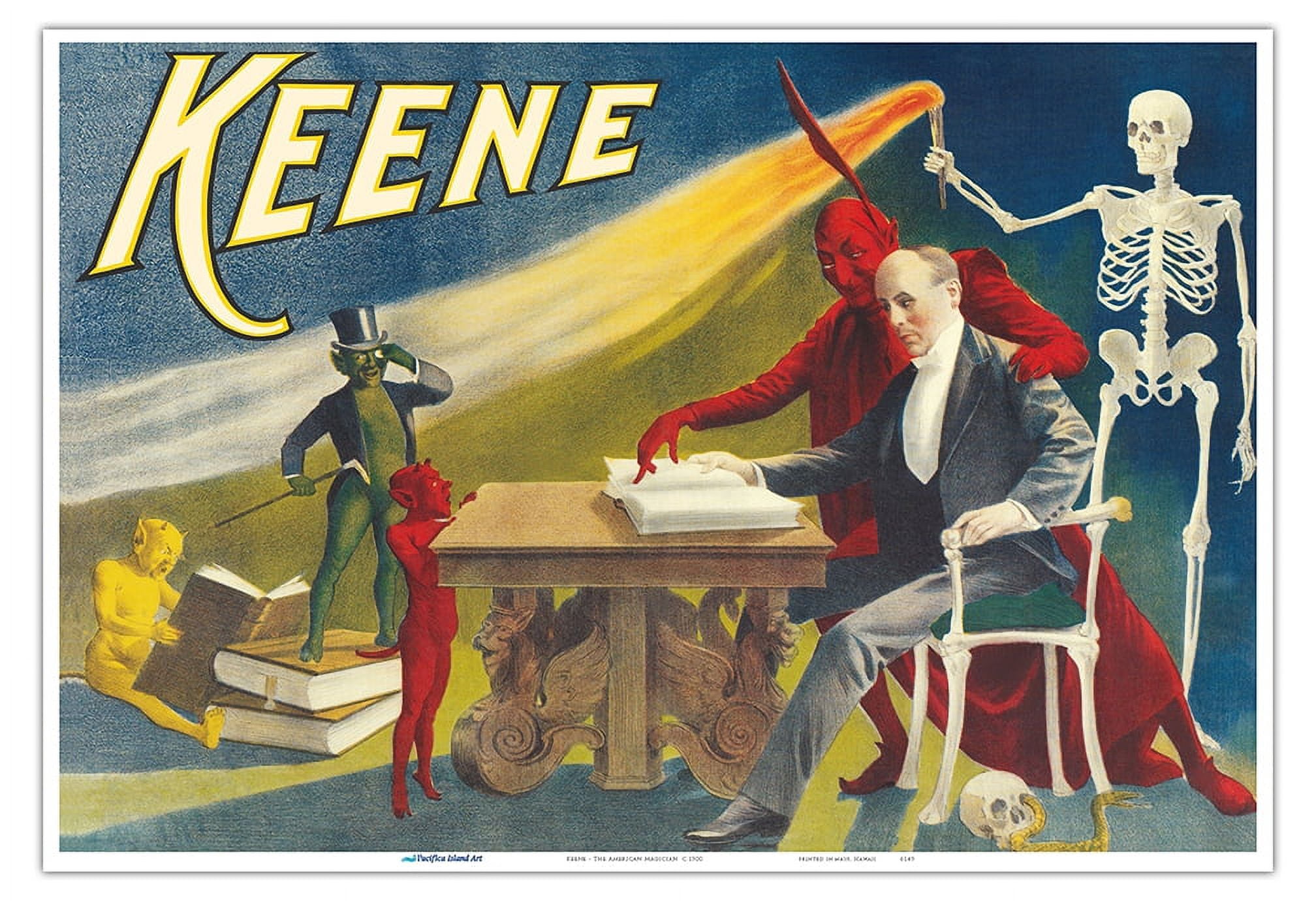 Keene - The American Magician - Vintage Magic Poster c.1900 - Master ...