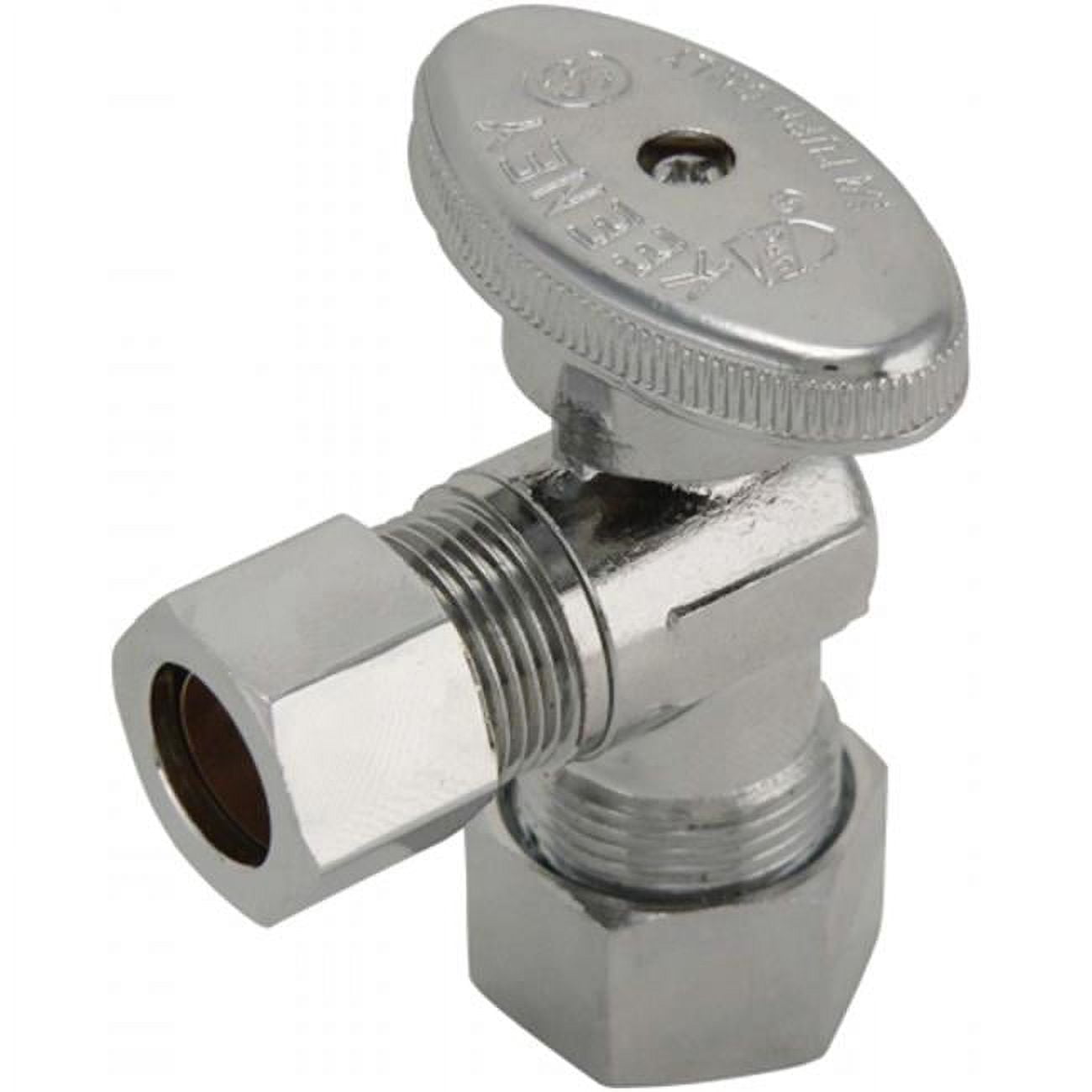 Keeney 5/8 in. Compression in. X 1/2 in. Compression Brass Angle Valve ...