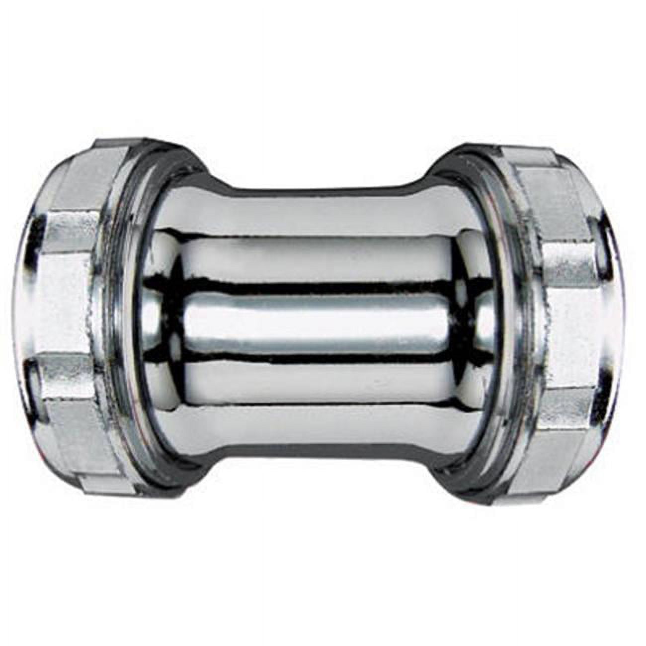 Plumb Pak Brass Straight Repair Coupling Chrome Finish - Heavy Duty - 1 ...