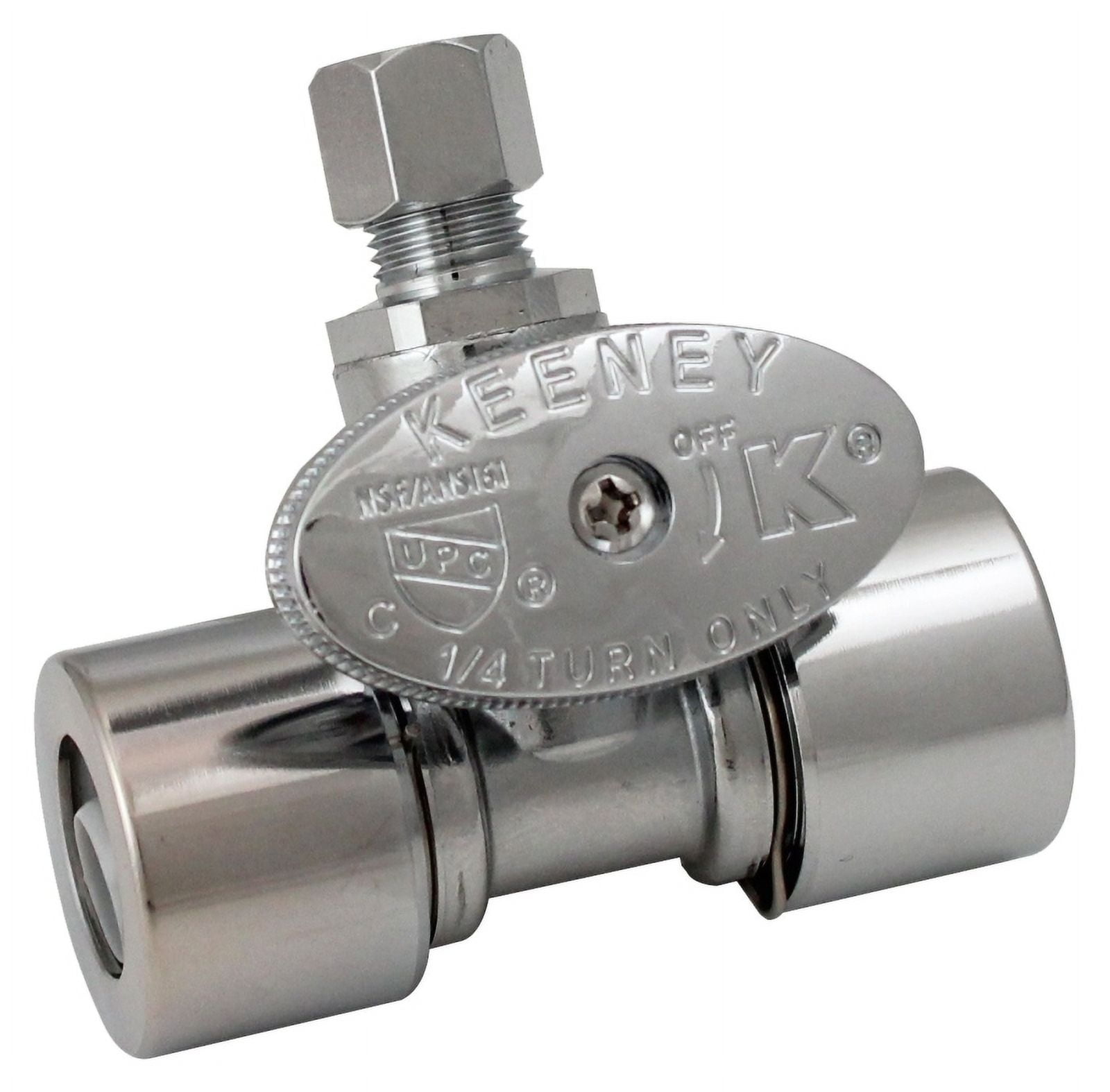 Keeney K2801PCPO Lead-Free Push-Fit Quarter Turn Straight Valve, 1/2-in ...