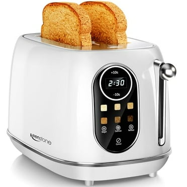 WHALL® 4 Slice Stainless Steel Toaster - Dual Control, Wide Slot, 6 ...