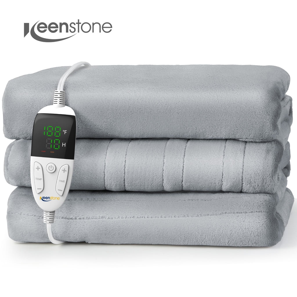 Keenstone Luxury Flannel Electric Heated Blanket Twin, 62"x84" Machine ...