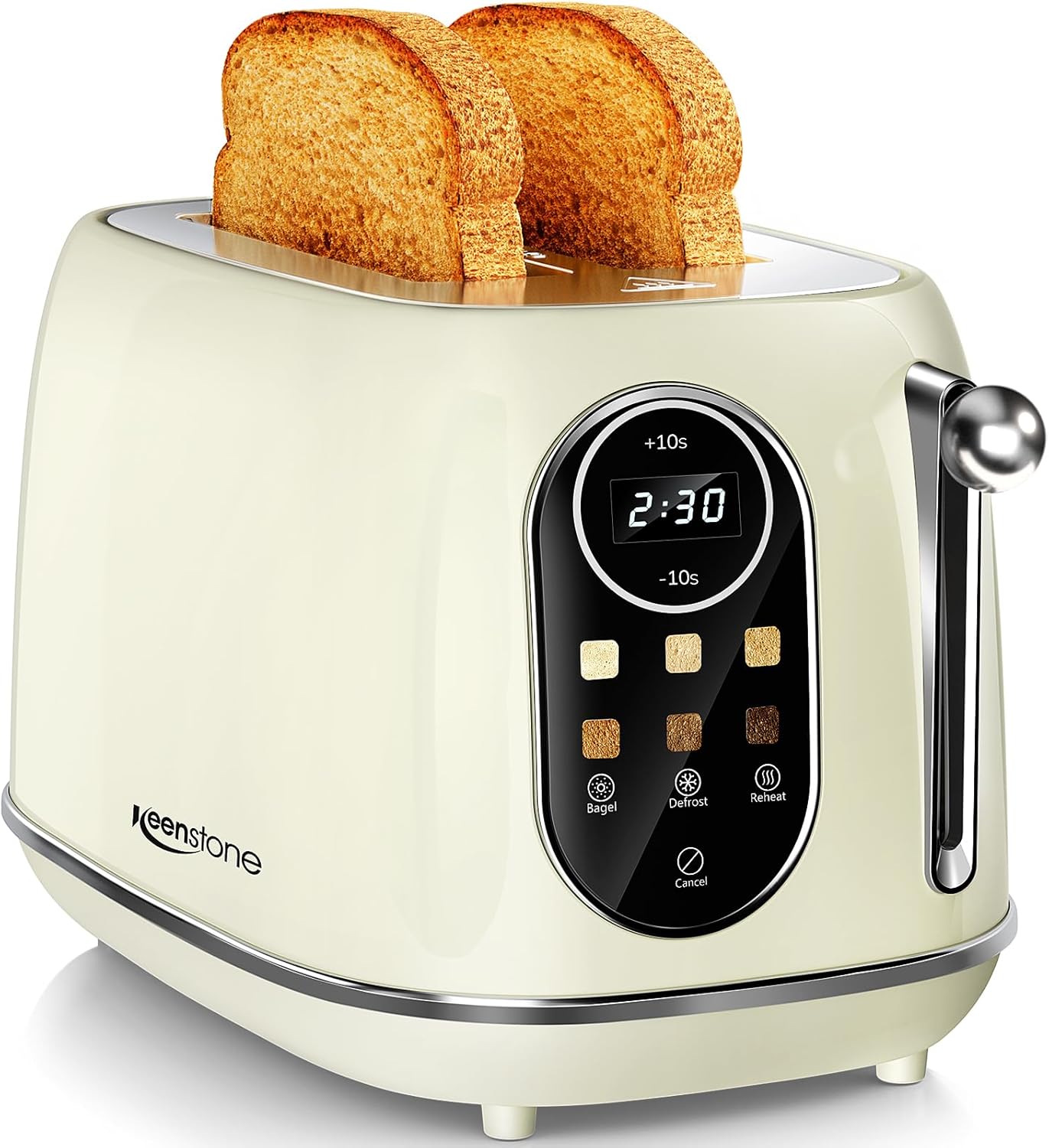 Keenstone Smart Touch Screen Toaster 2 Slice, Retro Wide Slot Stainless ...