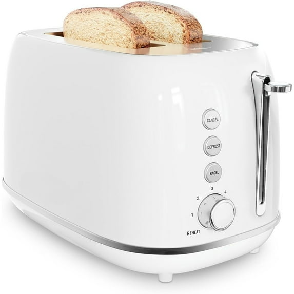 Keenstone Toaster 2 Slice, Retro Wide Slot Stainless Steel Toaster with ...