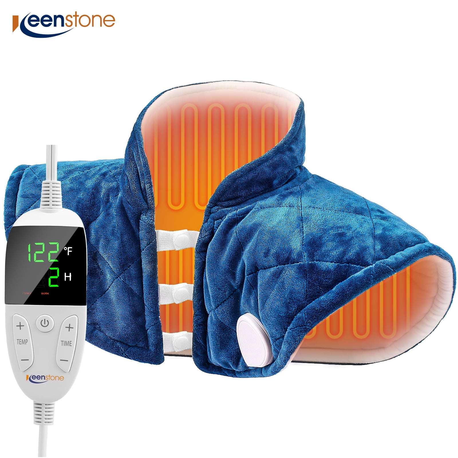 Keenstone Wearable Weighted Heating Pad for Neck and Shoulders Blue , 2 ...