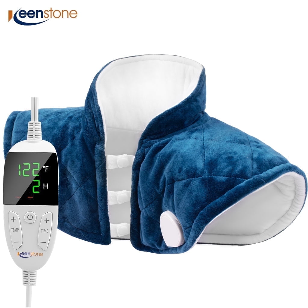 Keenstone Wearable Weighted Heating Pad for Neck and Shoulders Blue, 2 ...