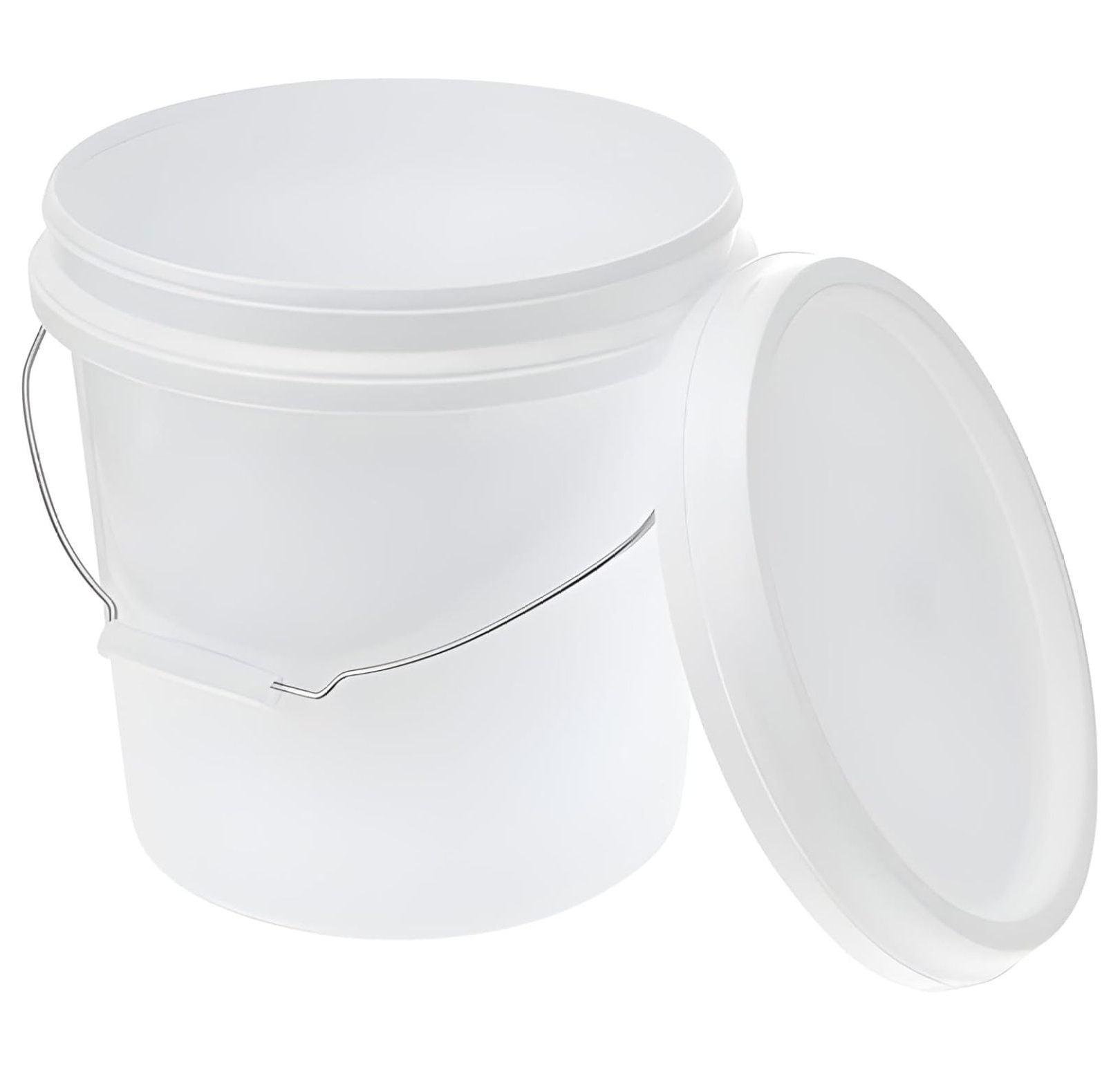 Keeomi 2 Gallon White Bucket & Lid - All Purpose Pail with Lids - Food ...