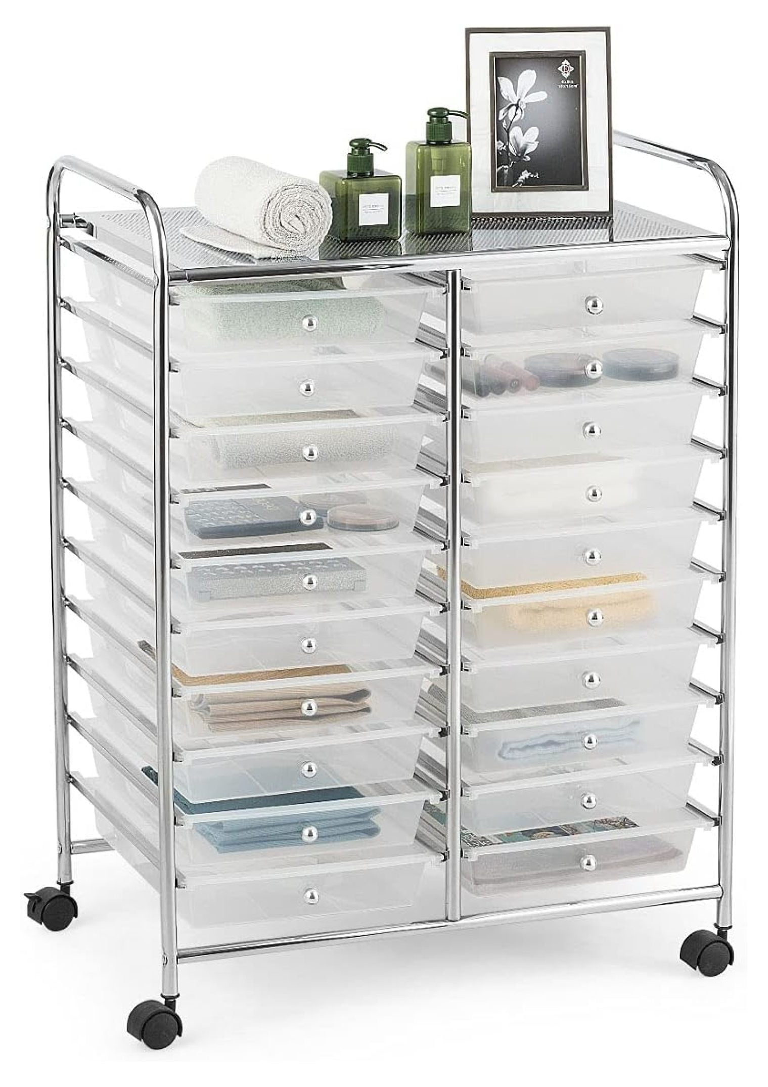 Keeomi 20-Drawer Rolling Storage Cart, Multifunctional Art Craft ...