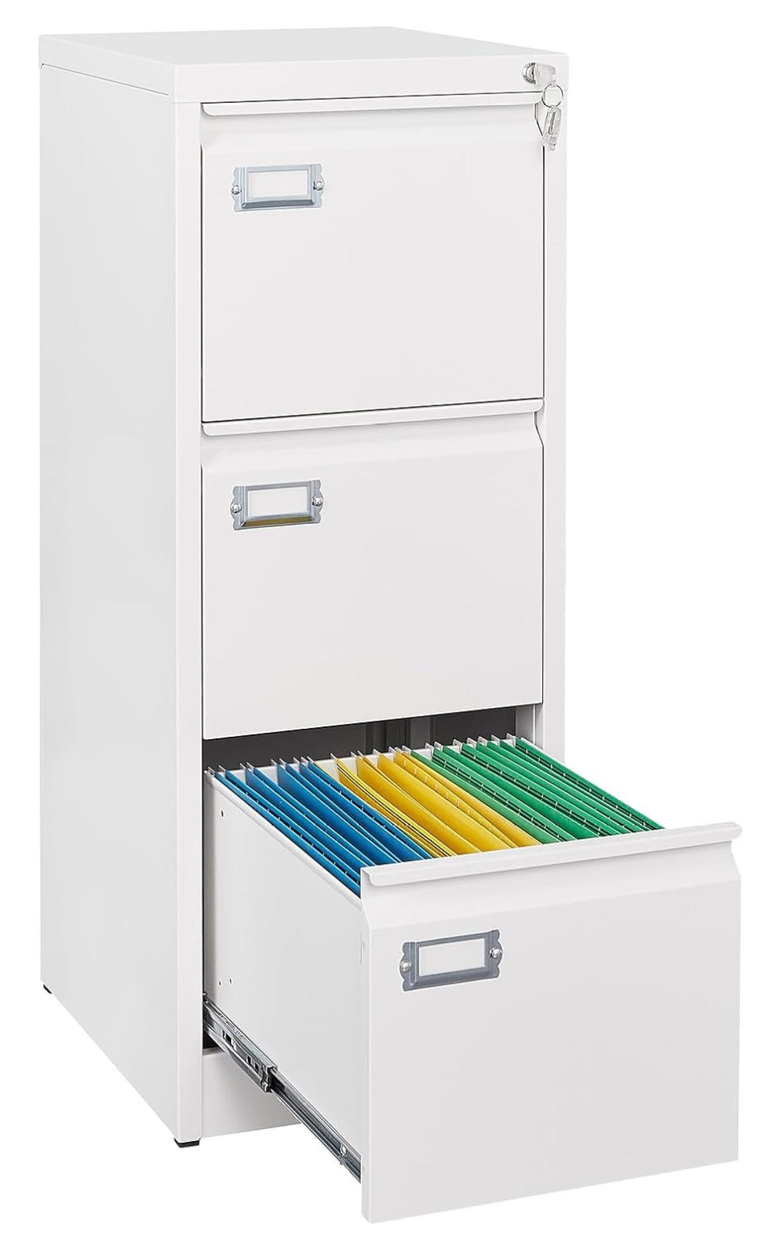 Keeomi 3 Drawer File Cabinet with Lock,Vertical Filing Cabinet Three ...