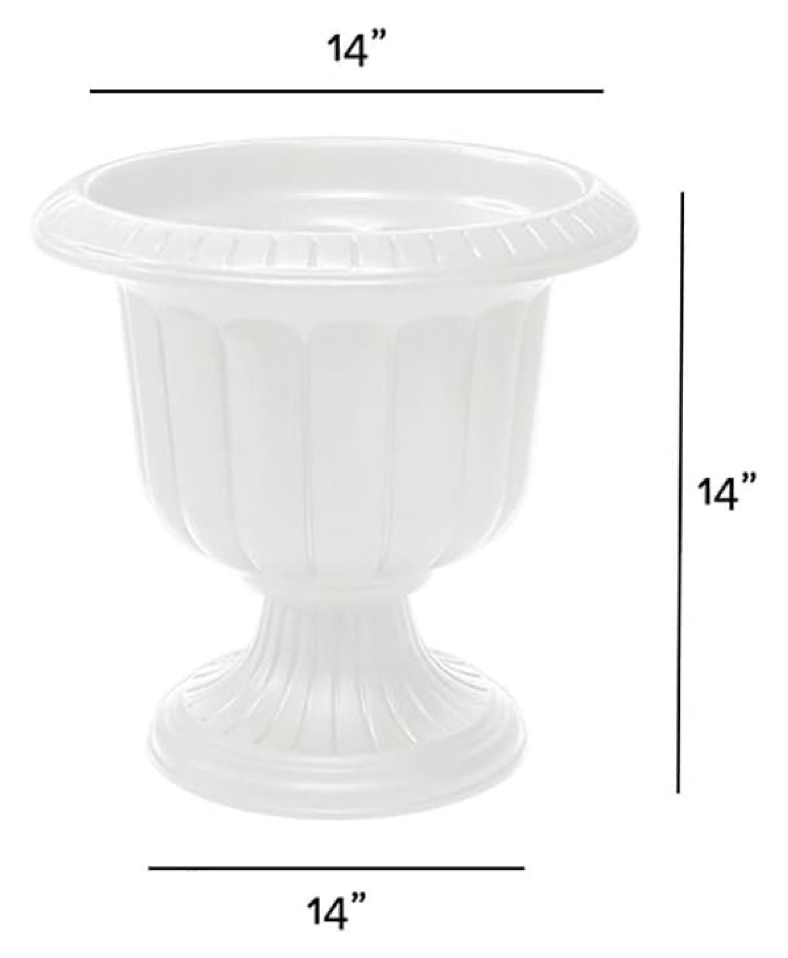 Keeomi 38142.04, White Classic Urn Planter, 14 Inch - Walmart.com