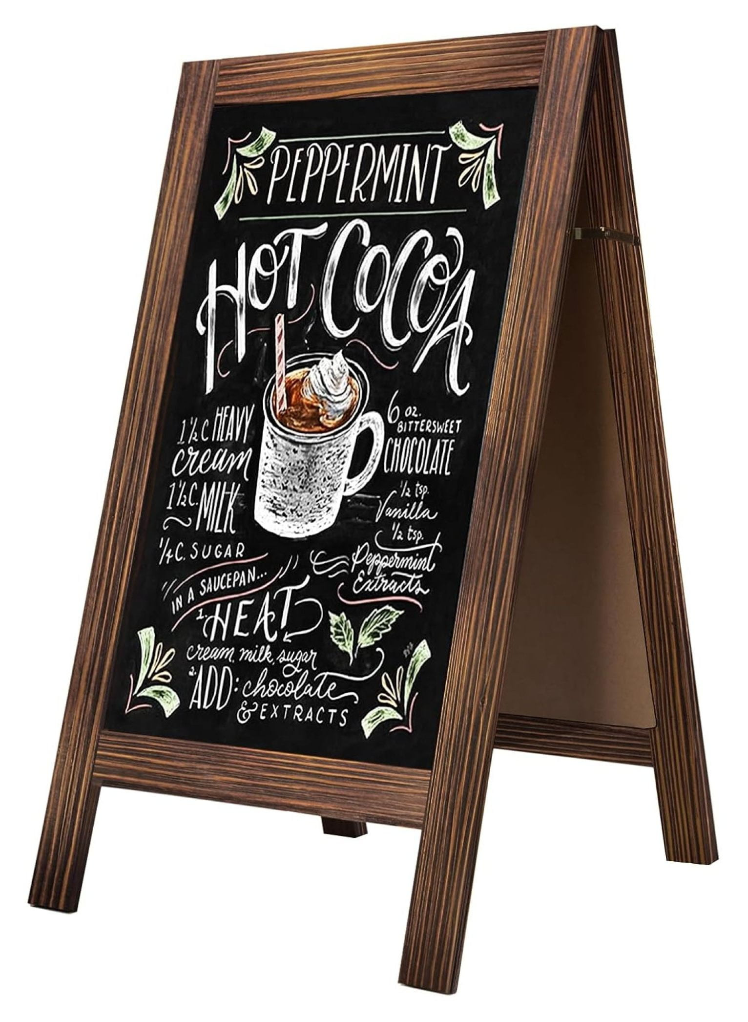 Keeomi 40" x 22" Large Rustic Chalkboard Sign, A Frame Sturdy Wide ...