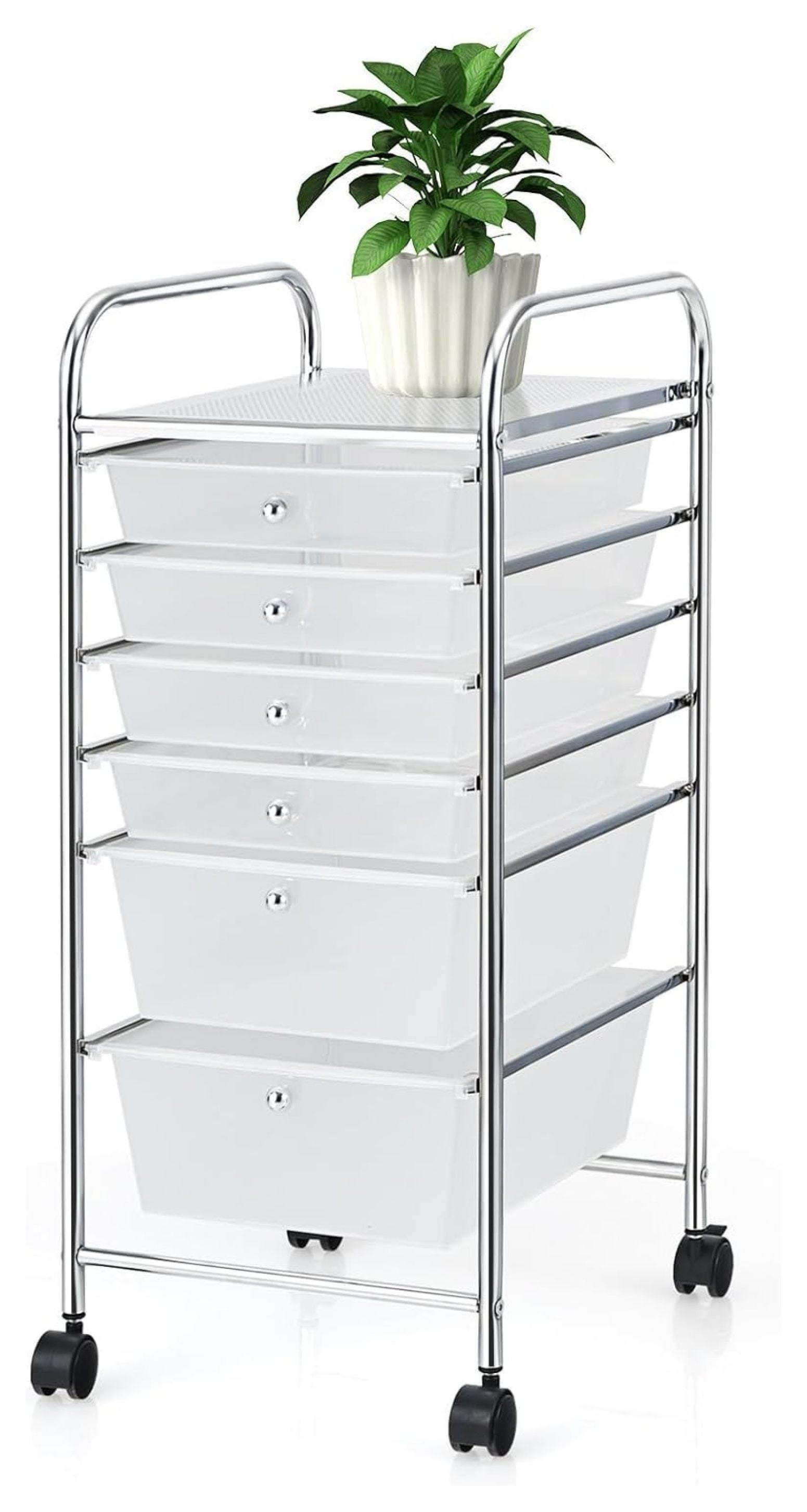 Keeomi 6-Drawer Organizer Cart Tools, Mobile Utility Storage Cart with ...