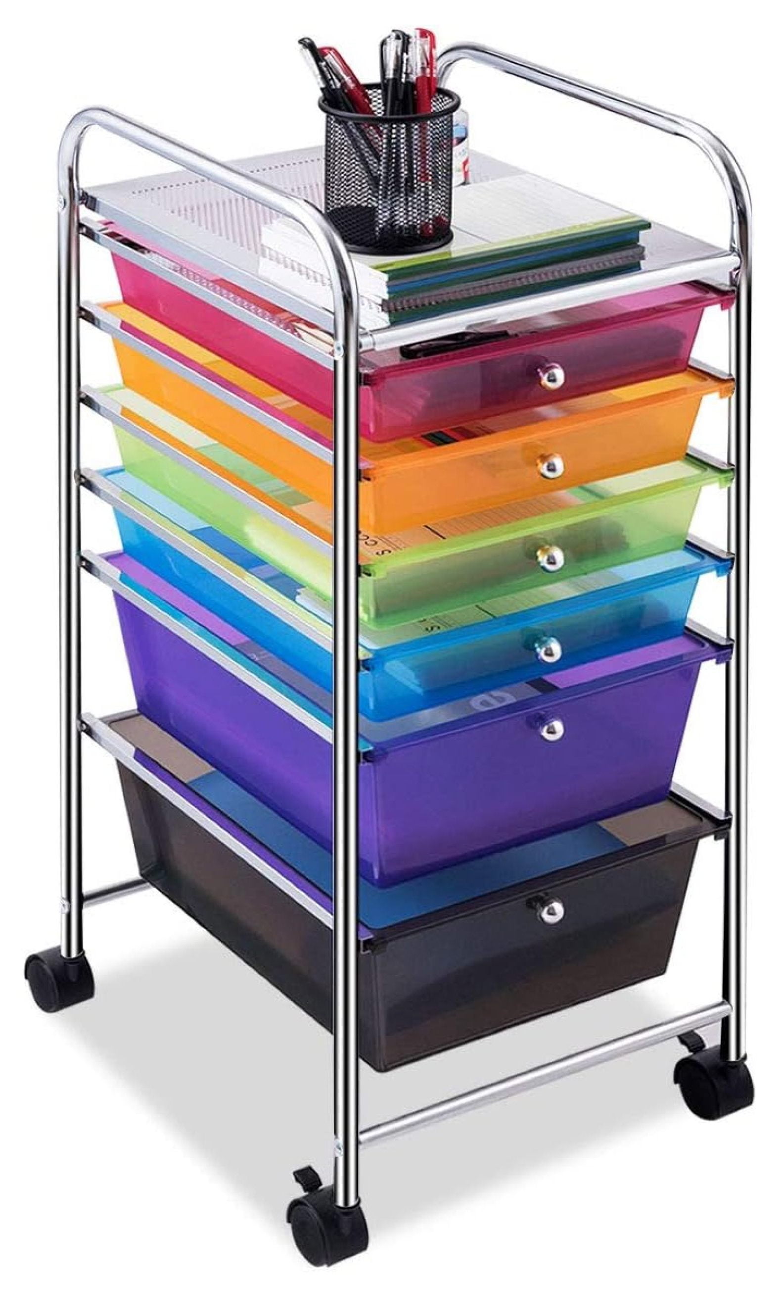 Keeomi 6-Drawer Organizer Cart Tools, Mobile Utility Storage Cart with ...