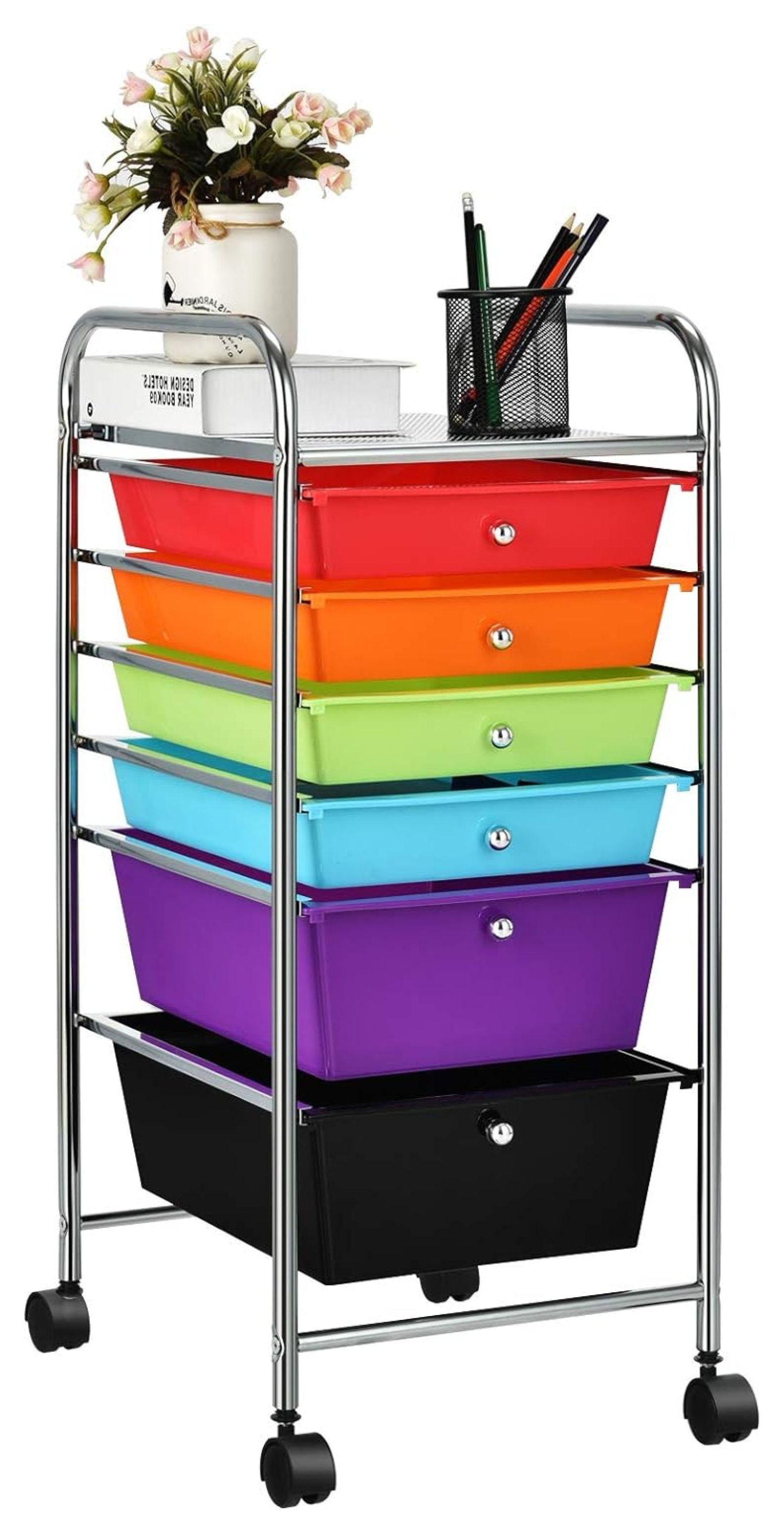 Keeomi 6-Drawer Rolling Storage Cart, Multifunctional Art Craft ...