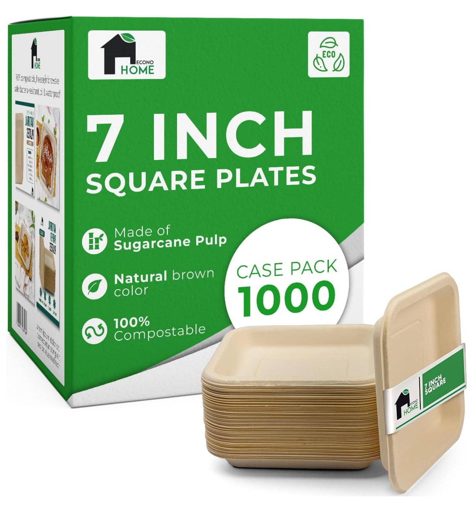 Keeomi 7 Inch Square Paper Plates - Eco-Conscious Disposable Plates ...