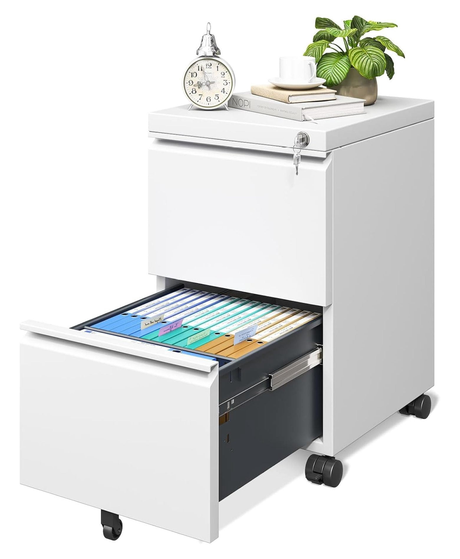 Keeomi File Cabinet for Home Office, Fully Assembled Filing Cabinet 2 ...