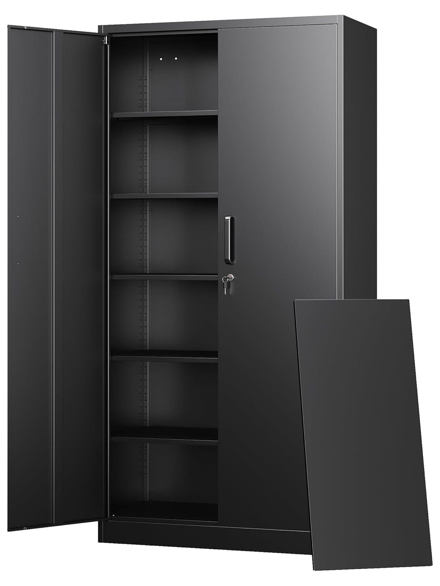 Keeomi Metal Storage Cabinets with Lock Doors,Tall Locker Organizer ...
