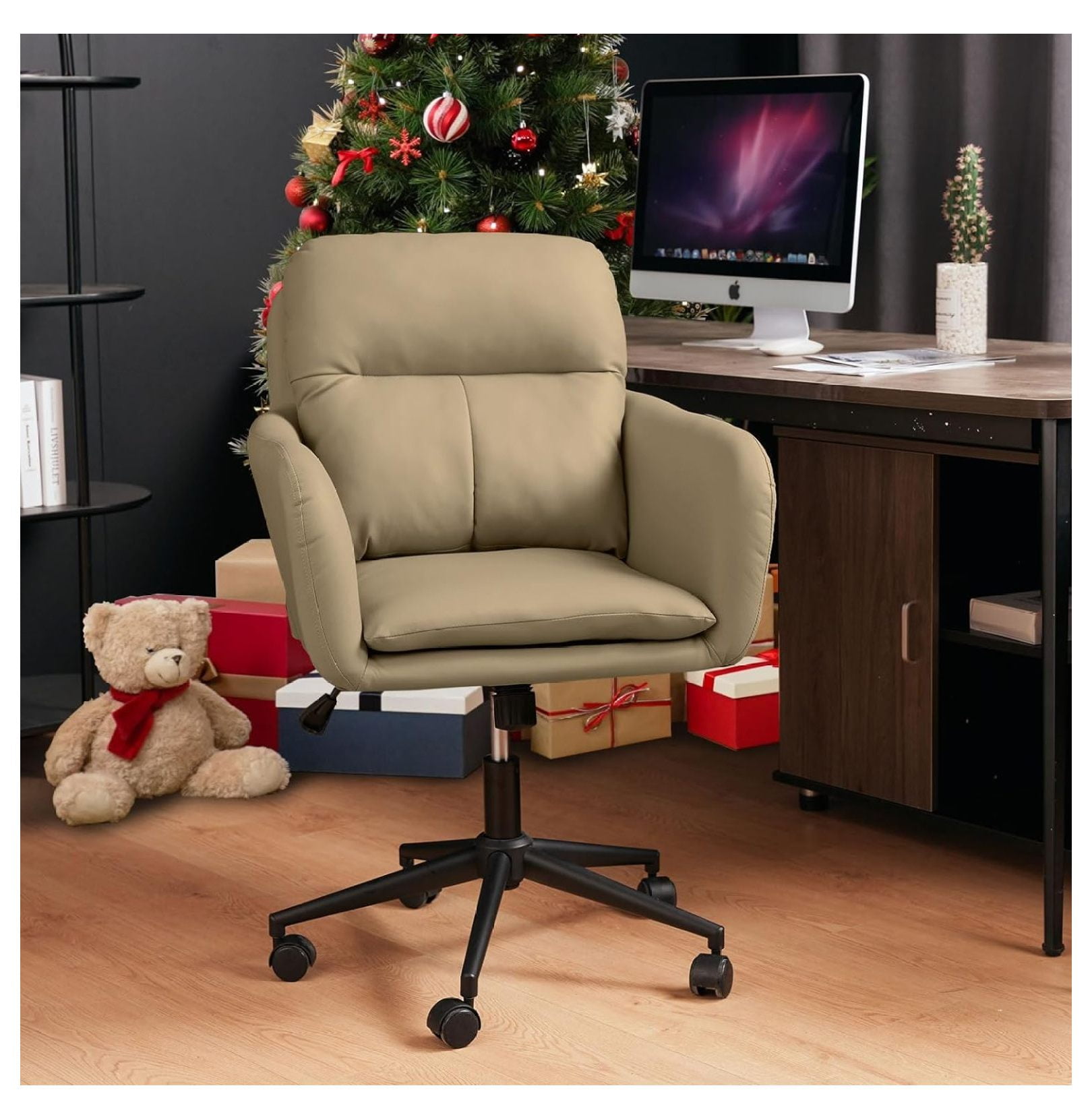Keeomi Modern Executive Office Chair,PU Leather Ergonomic Computer Desk ...