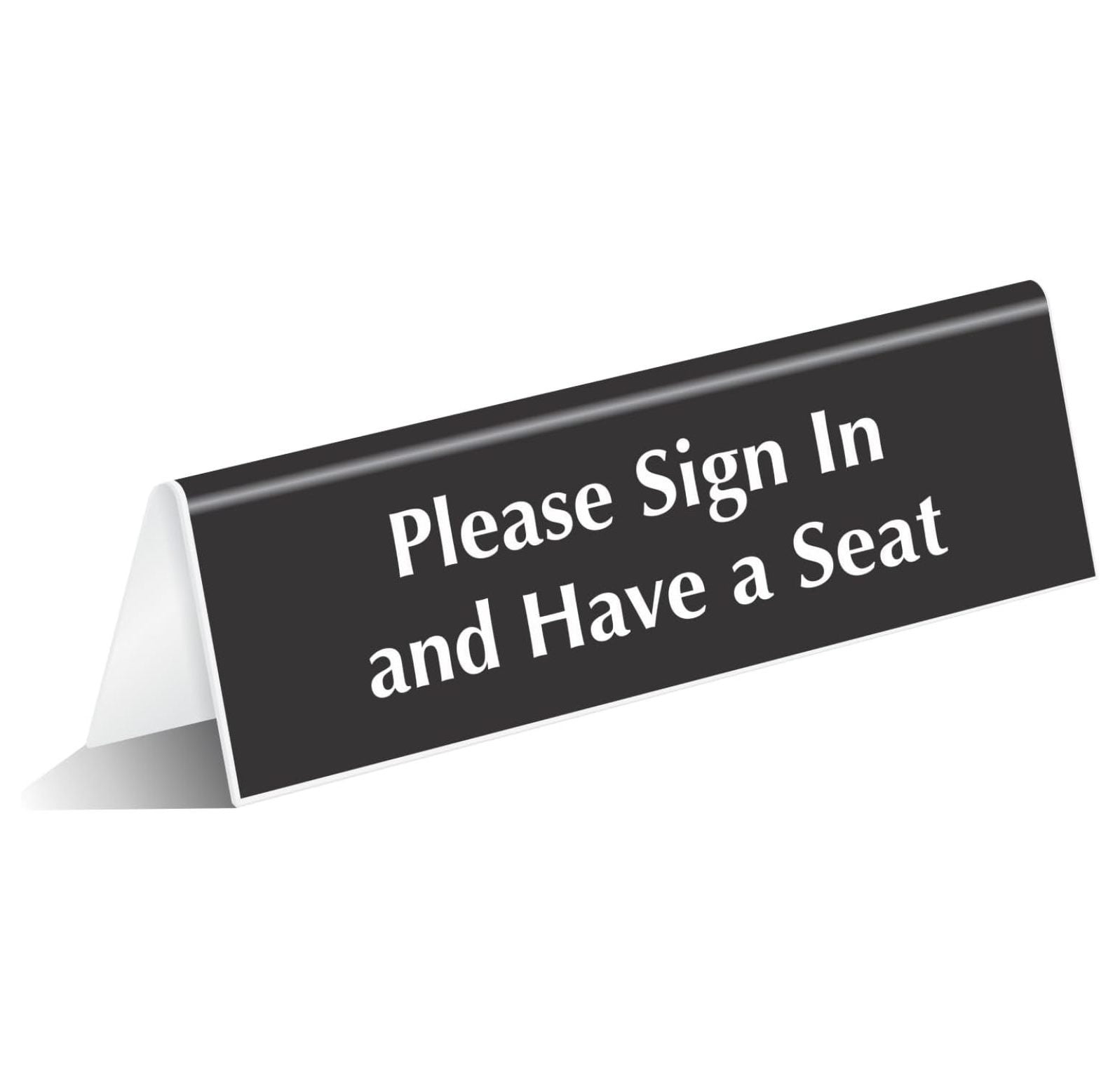 Keeomi Please Sign In And Have a Seat Desk Sign, 2" x 6" V-shaped Table ...