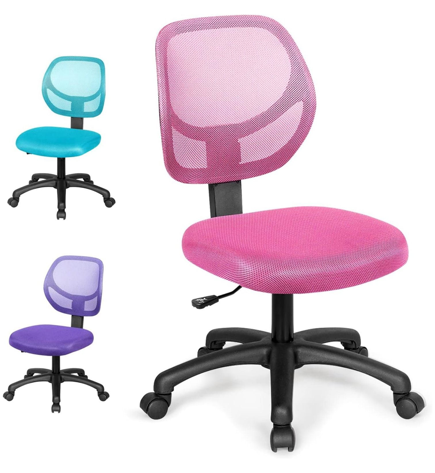 Keeomi Small Desk Chair Home Office Chair Armless Adjustable Swivel ...