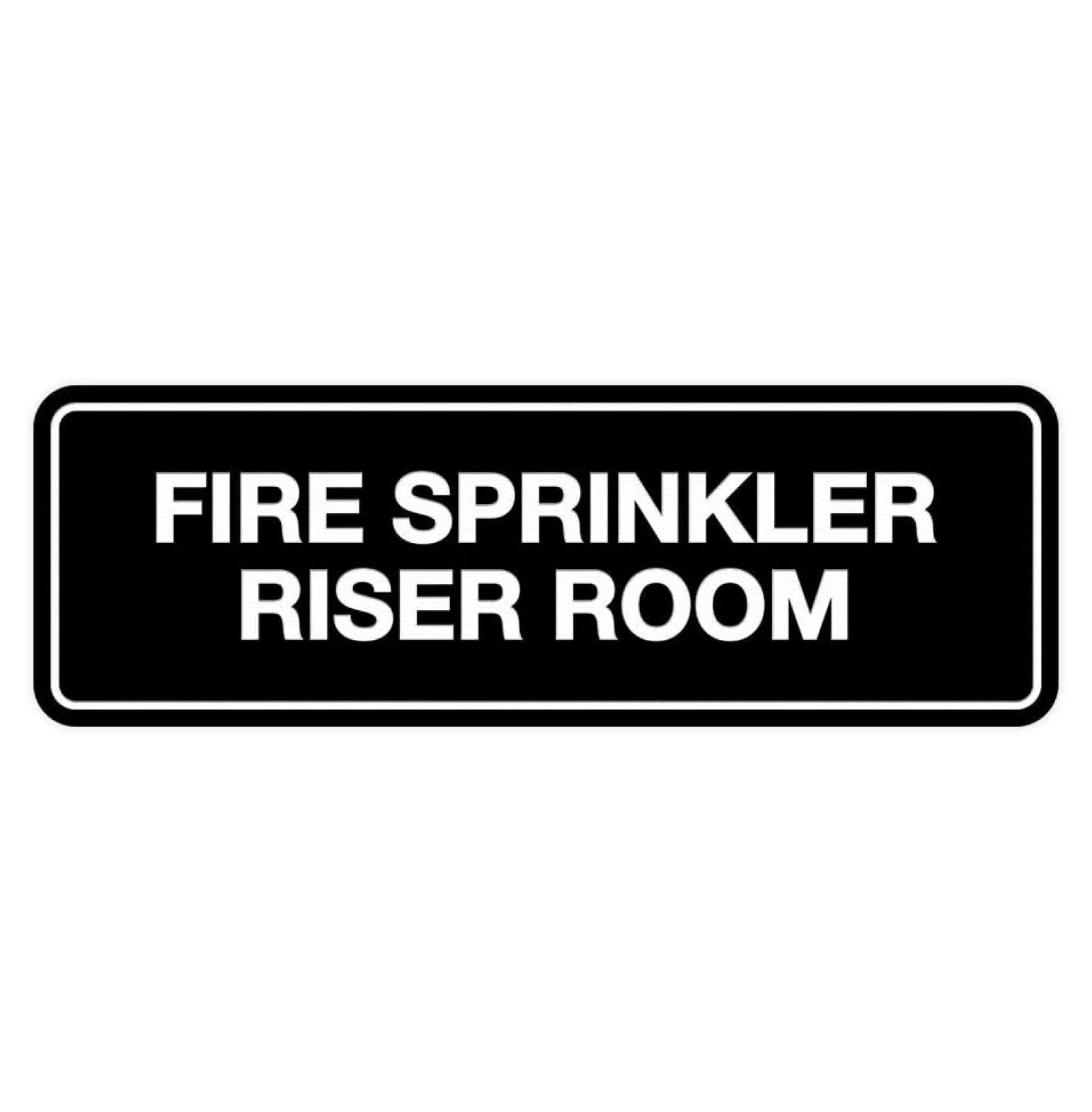 Keeomi Standard Fire Sprinkler Riser Room Sign (Black) - Medium (10 ...