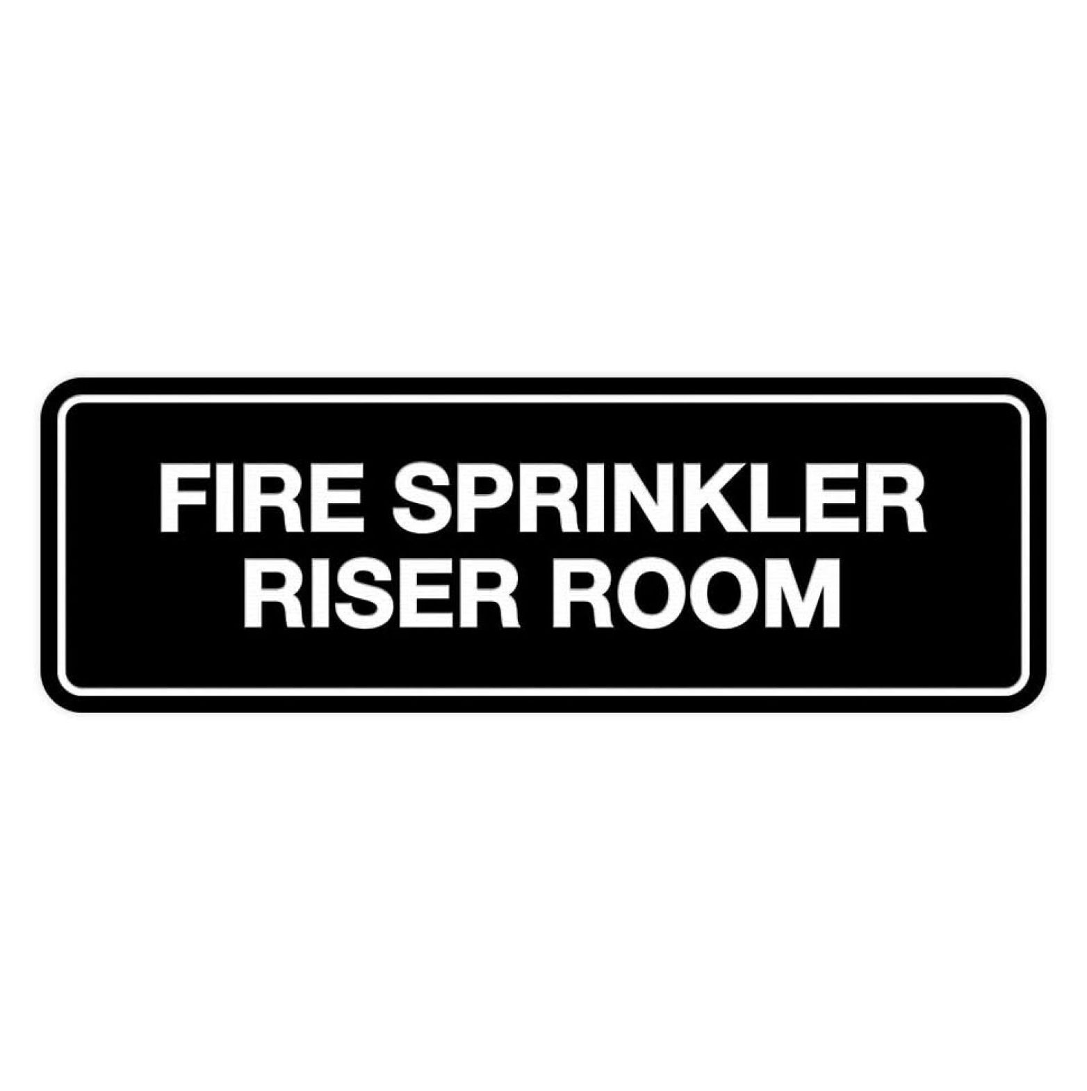 Keeomi Standard Fire Sprinkler Riser Room Sign (Black) - Medium (5 Pack ...