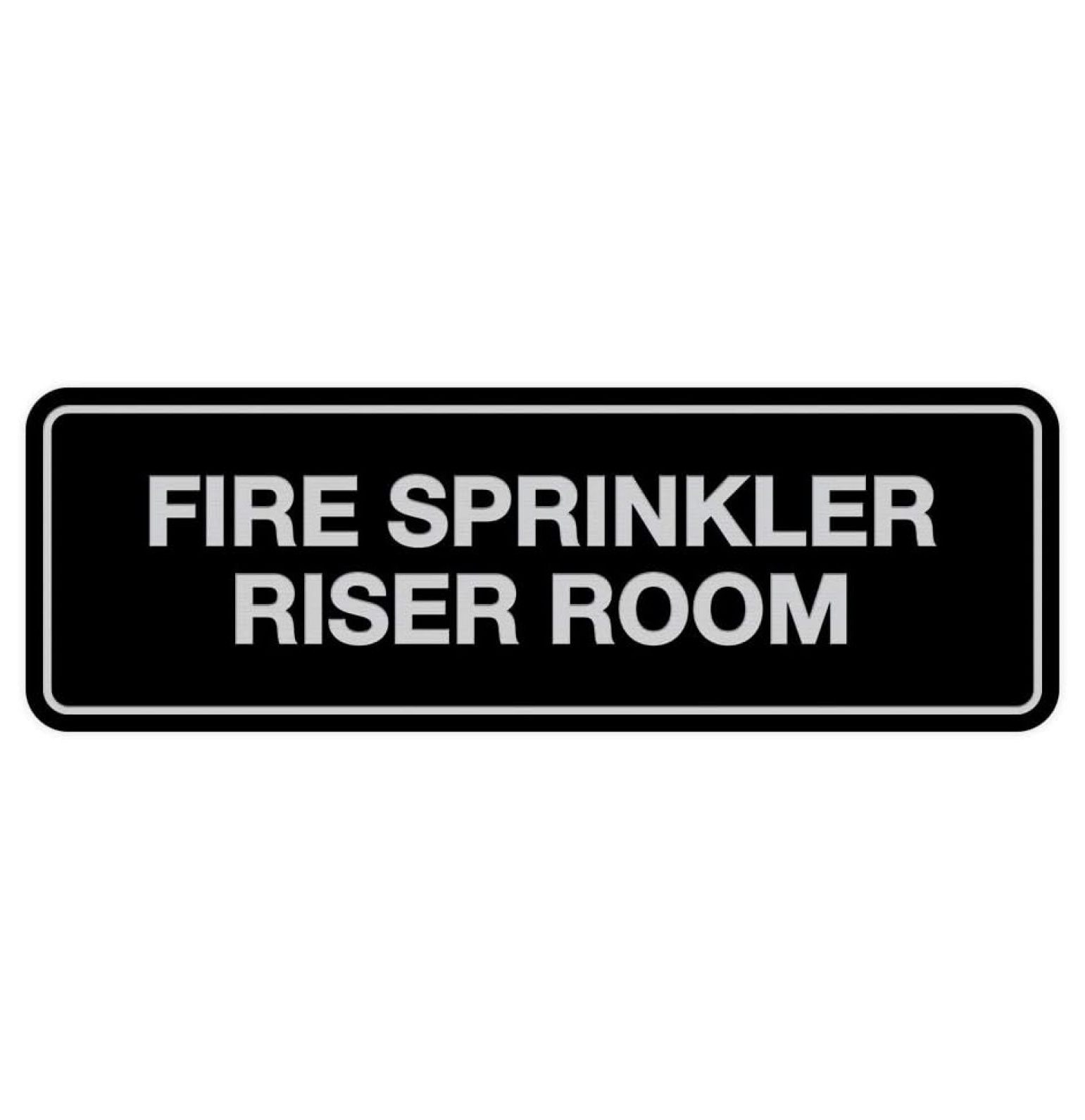 Keeomi Standard Fire Sprinkler Riser Room Sign (Black/Silver) - Medium ...