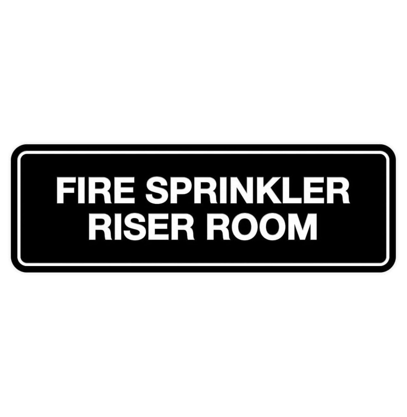 Keeomi Standard Fire Sprinkler Riser Room Sign (Black) - Small (10 Pack ...