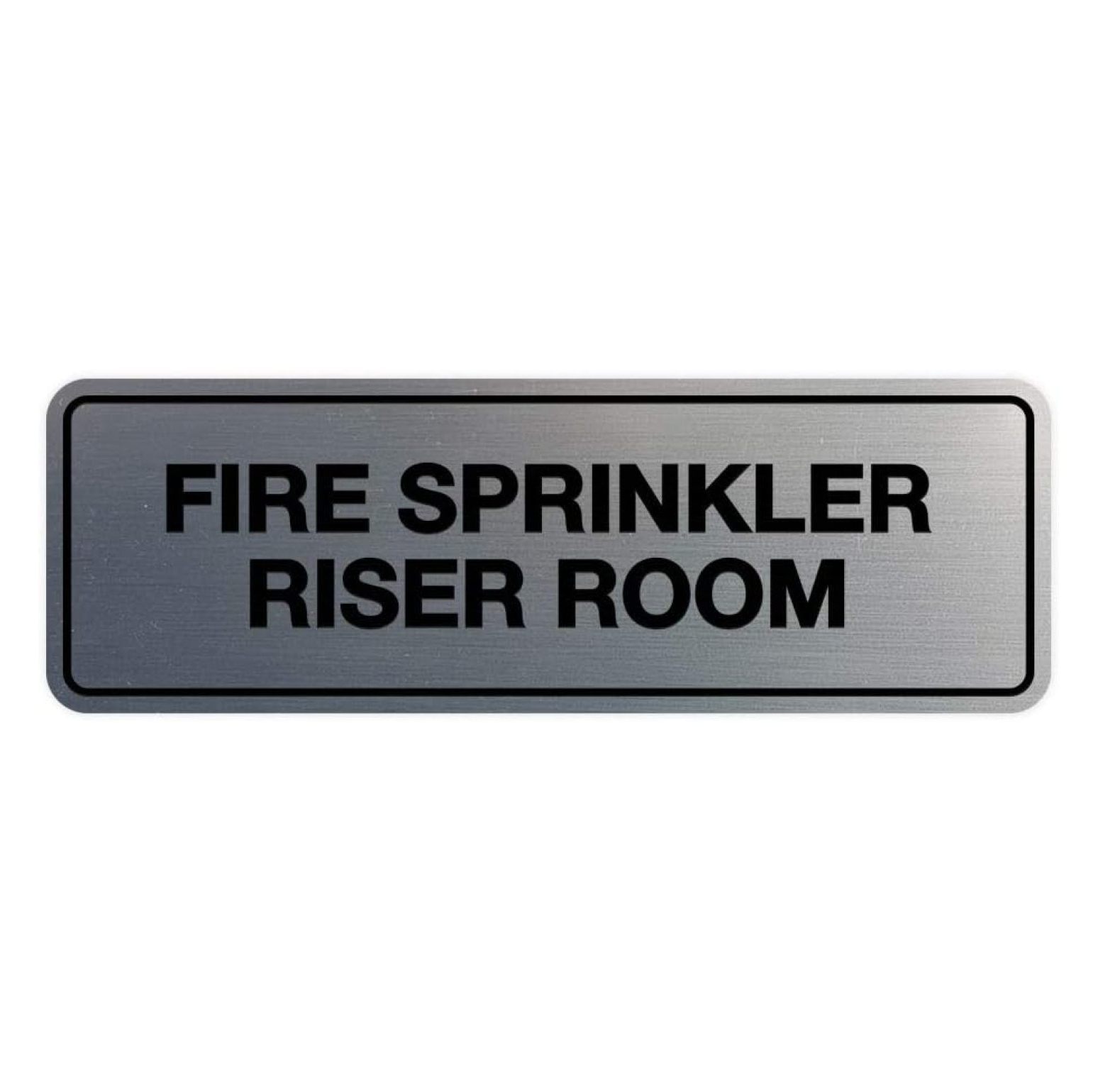 Keeomi Standard Fire Sprinkler Riser Room Sign (Brushed Silver) - Large ...