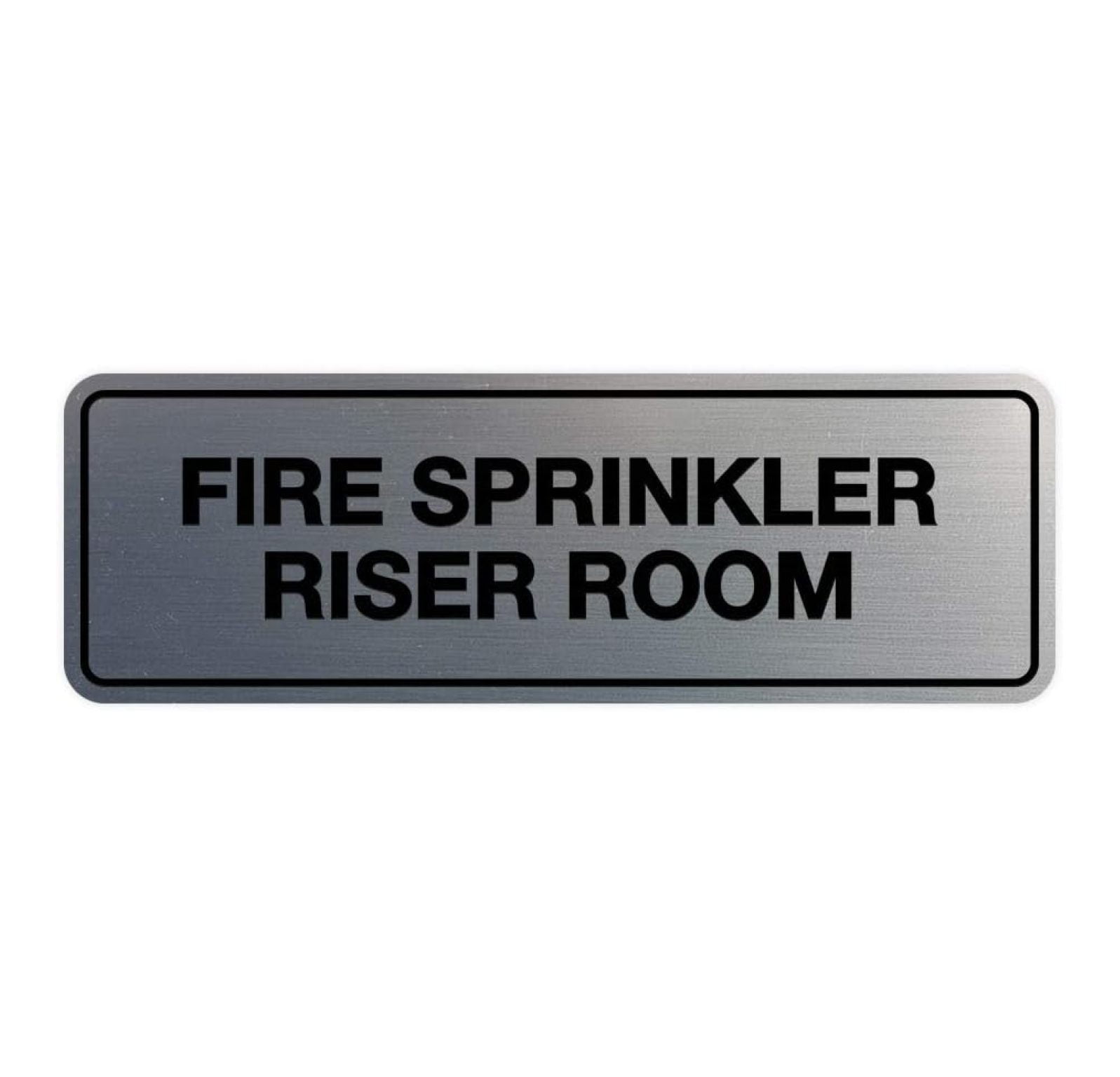 Keeomi Standard Fire Sprinkler Riser Room Sign (Brushed Silver ...