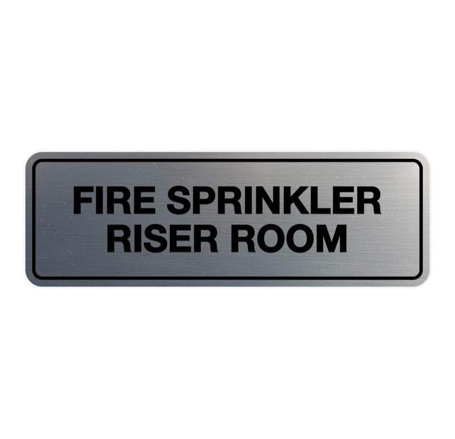Keeomi Standard Fire Sprinkler Riser Room Sign (Brushed Silver) - Small ...