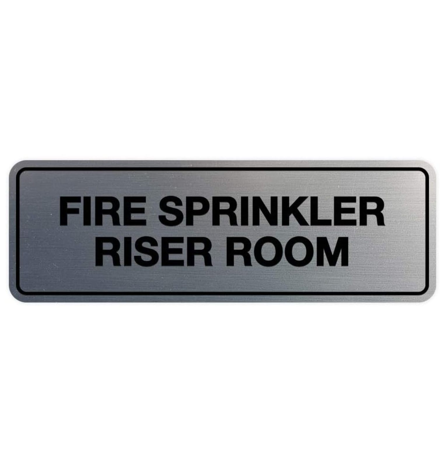Keeomi Standard Fire Sprinkler Riser Room Sign (Brushed Silver) - Small ...