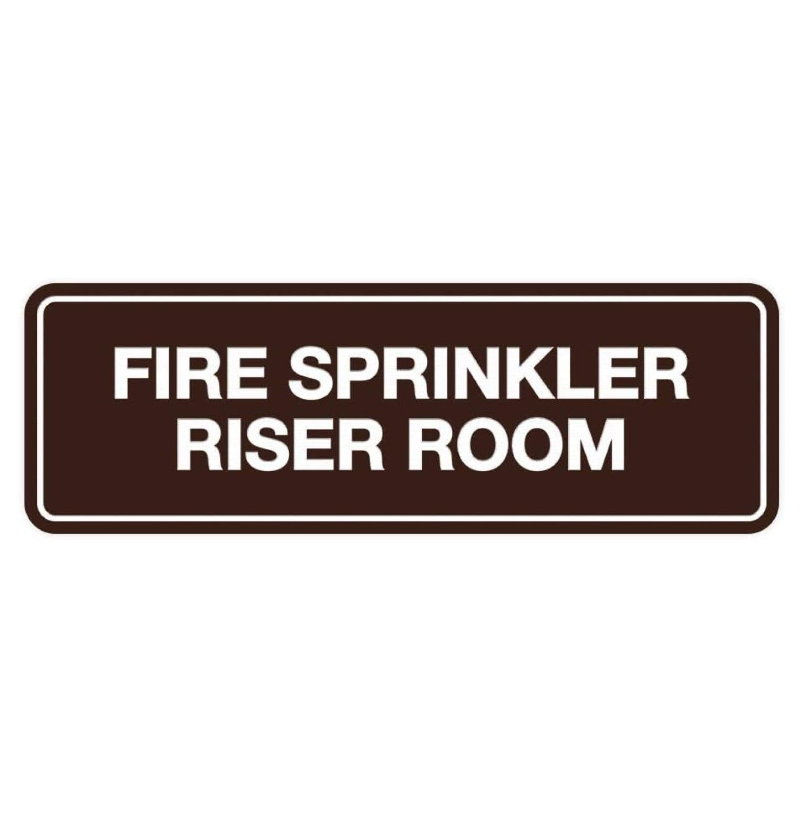 Keeomi Standard Fire Sprinkler Riser Room Sign (Dark Brown) - Large (2 ...