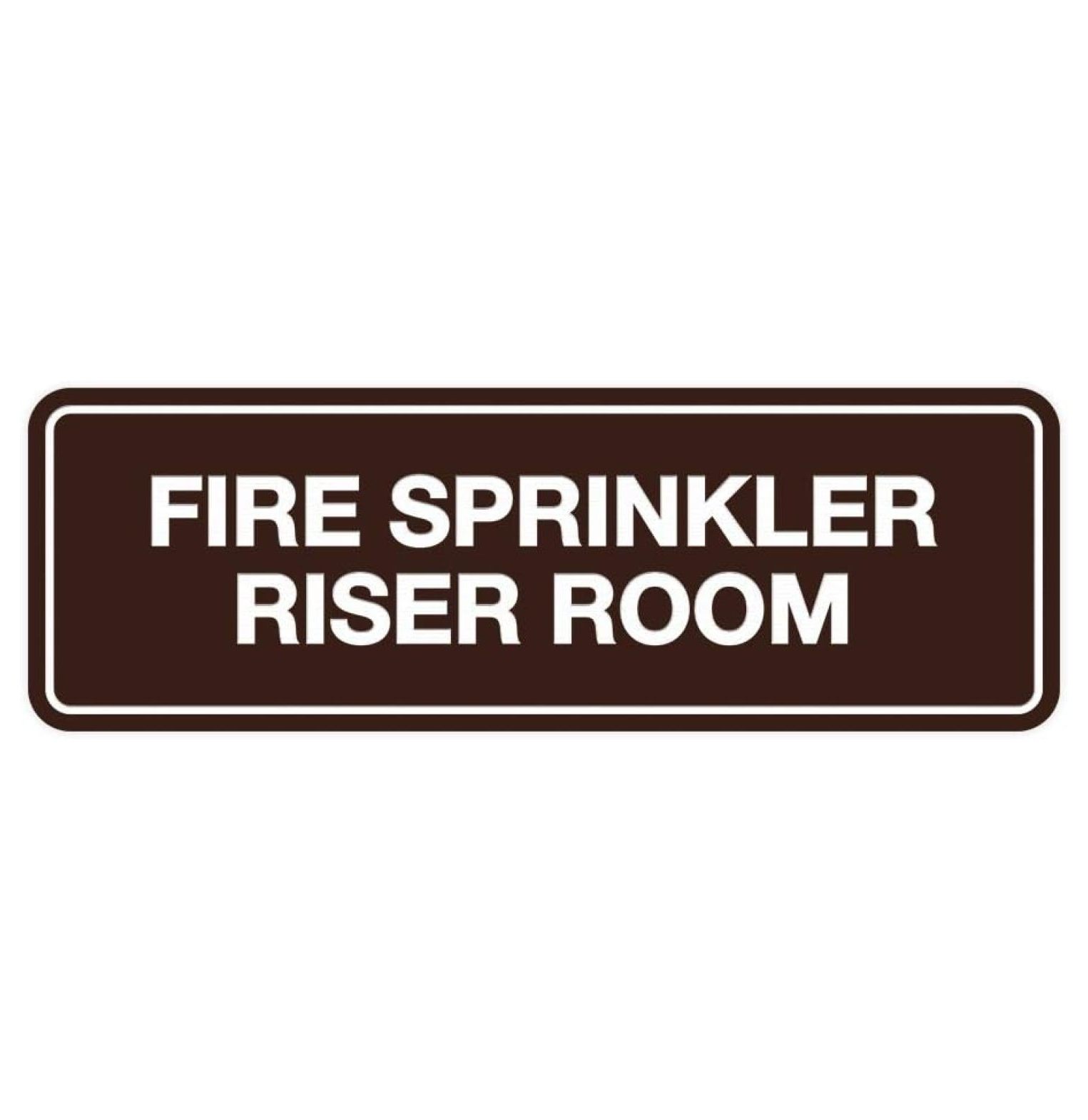 Keeomi Standard Fire Sprinkler Riser Room Sign (Dark Brown) - Medium (2 ...