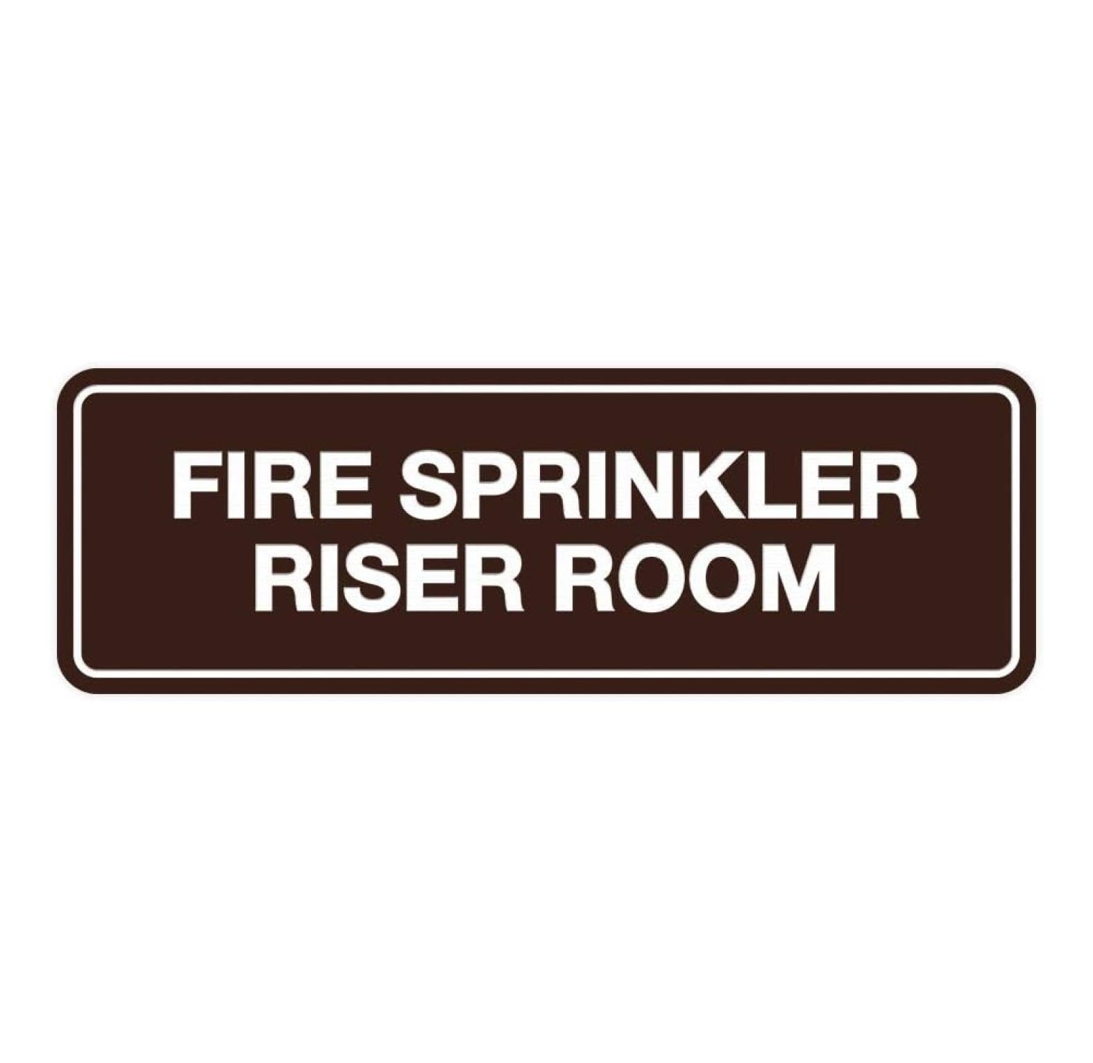Keeomi Standard Fire Sprinkler Riser Room Sign (Dark Brown) - Small (10 ...