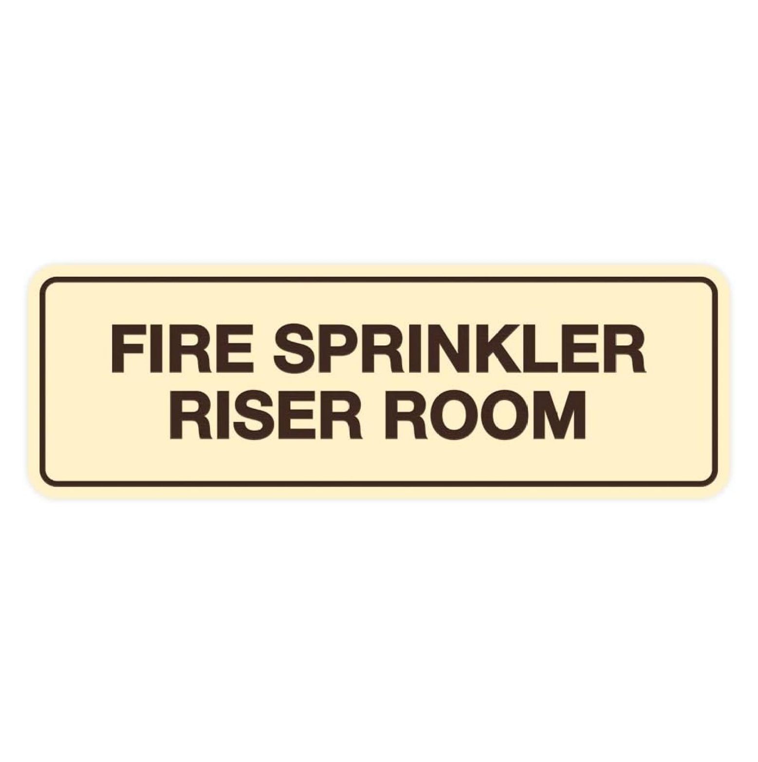 Keeomi Standard Fire Sprinkler Riser Room Sign (Ivory/Dark Brown ...
