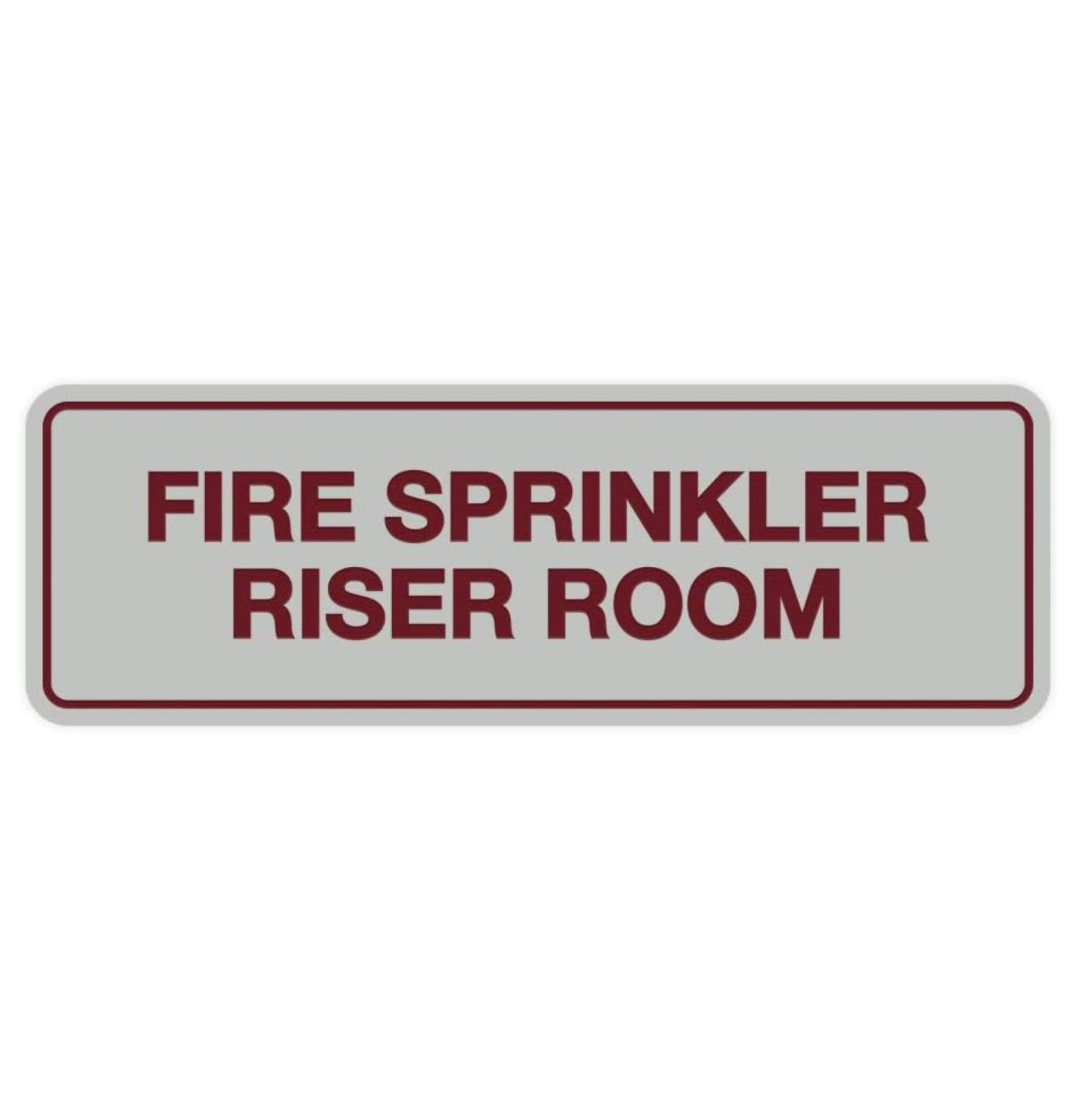 Keeomi Standard Fire Sprinkler Riser Room Sign (Light Grey/Burgundy ...