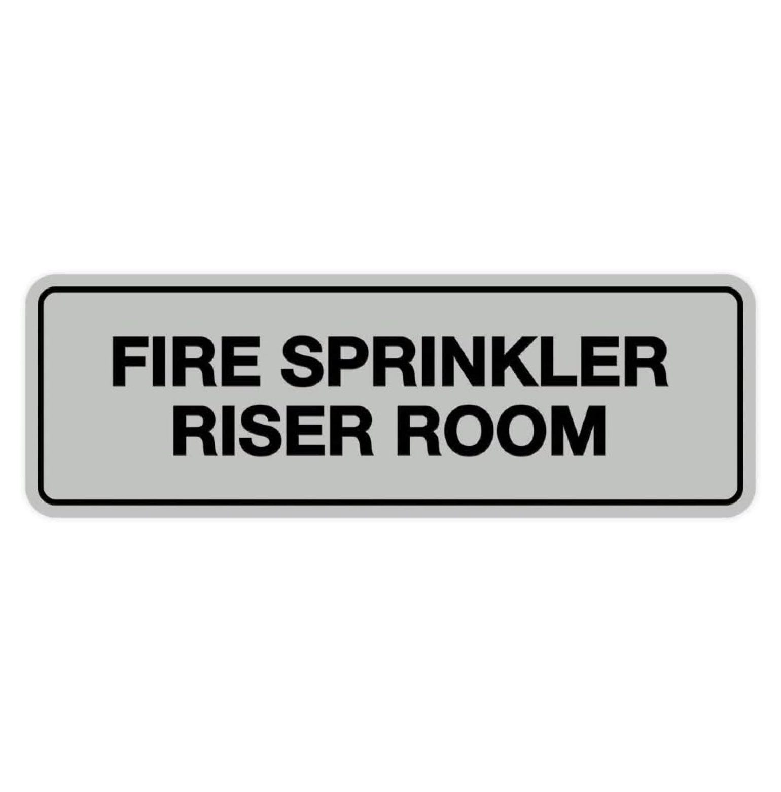 Keeomi Standard Fire Sprinkler Riser Room Sign (Lt Gray) - Medium (10 ...