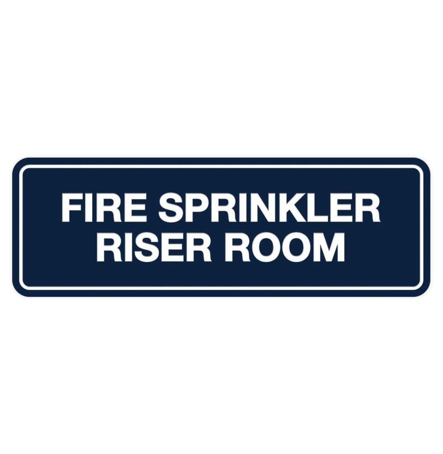 Keeomi Standard Fire Sprinkler Riser Room Sign (Navy Blue/White ...