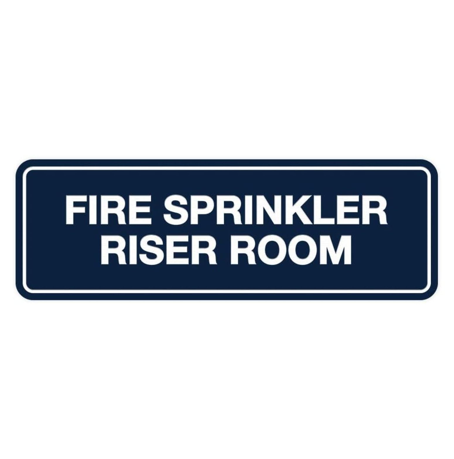Keeomi Standard Fire Sprinkler Riser Room Sign (Navy Blue/White ...