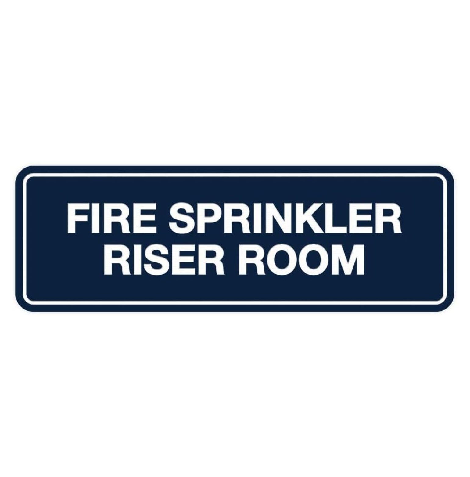 Keeomi Standard Fire Sprinkler Riser Room Sign (Navy Blue/White ...
