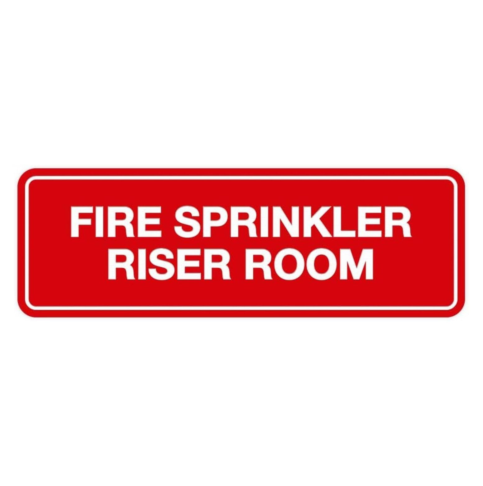 Keeomi Standard Fire Sprinkler Riser Room Sign (Red) - Large (5 Pack ...